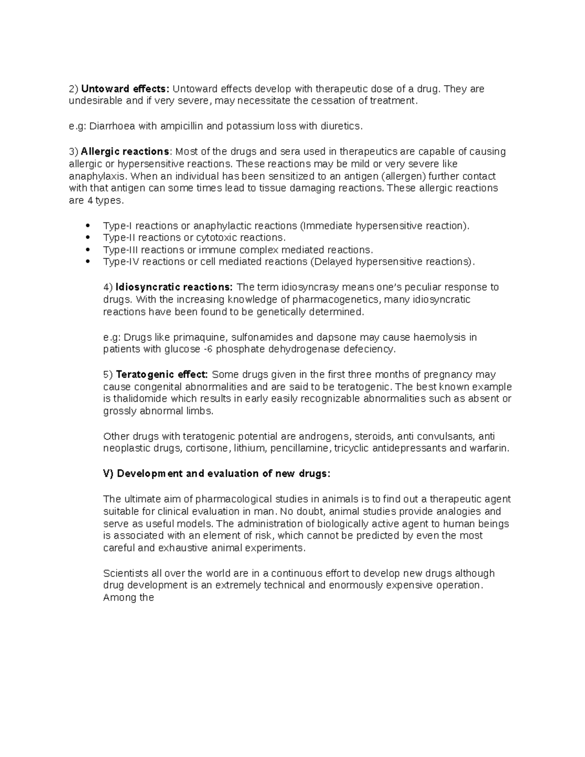 A102 - pharmacology - Untoward effects: Untoward effects develop with ...