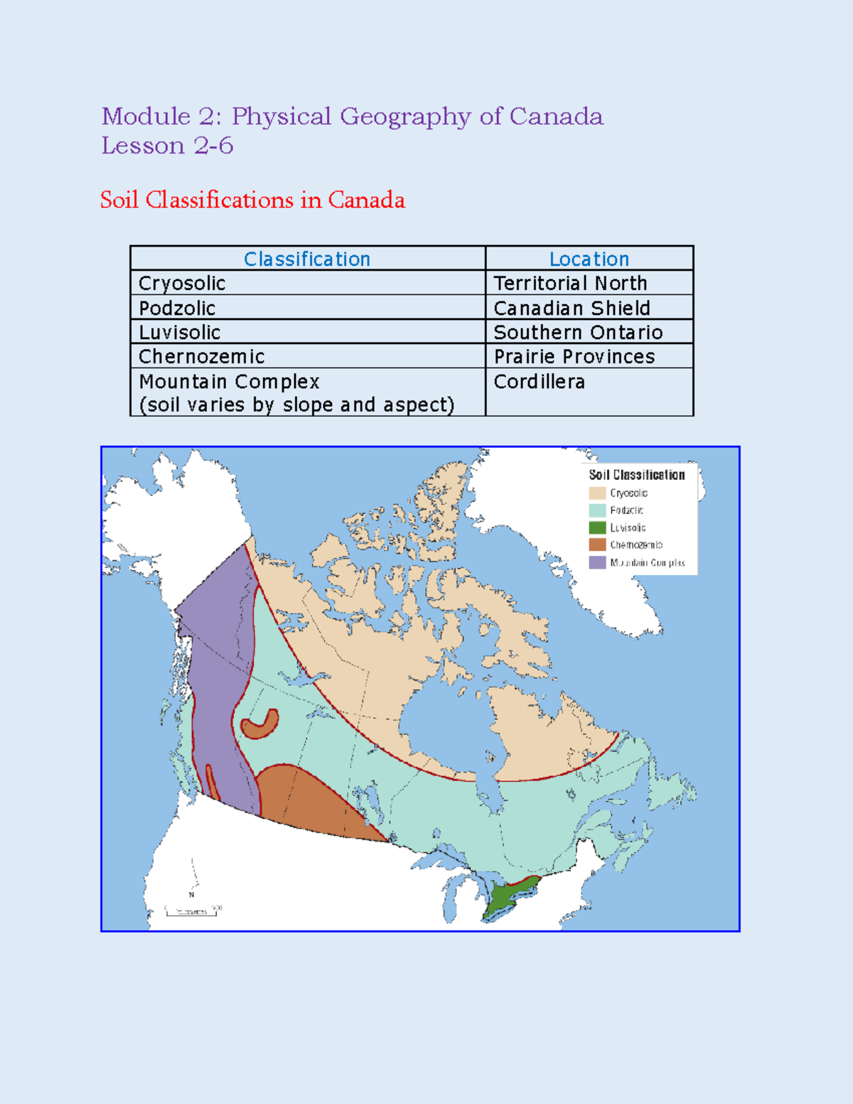 lecture note for geo of can - Module 2: Physical Geography of Canada ...