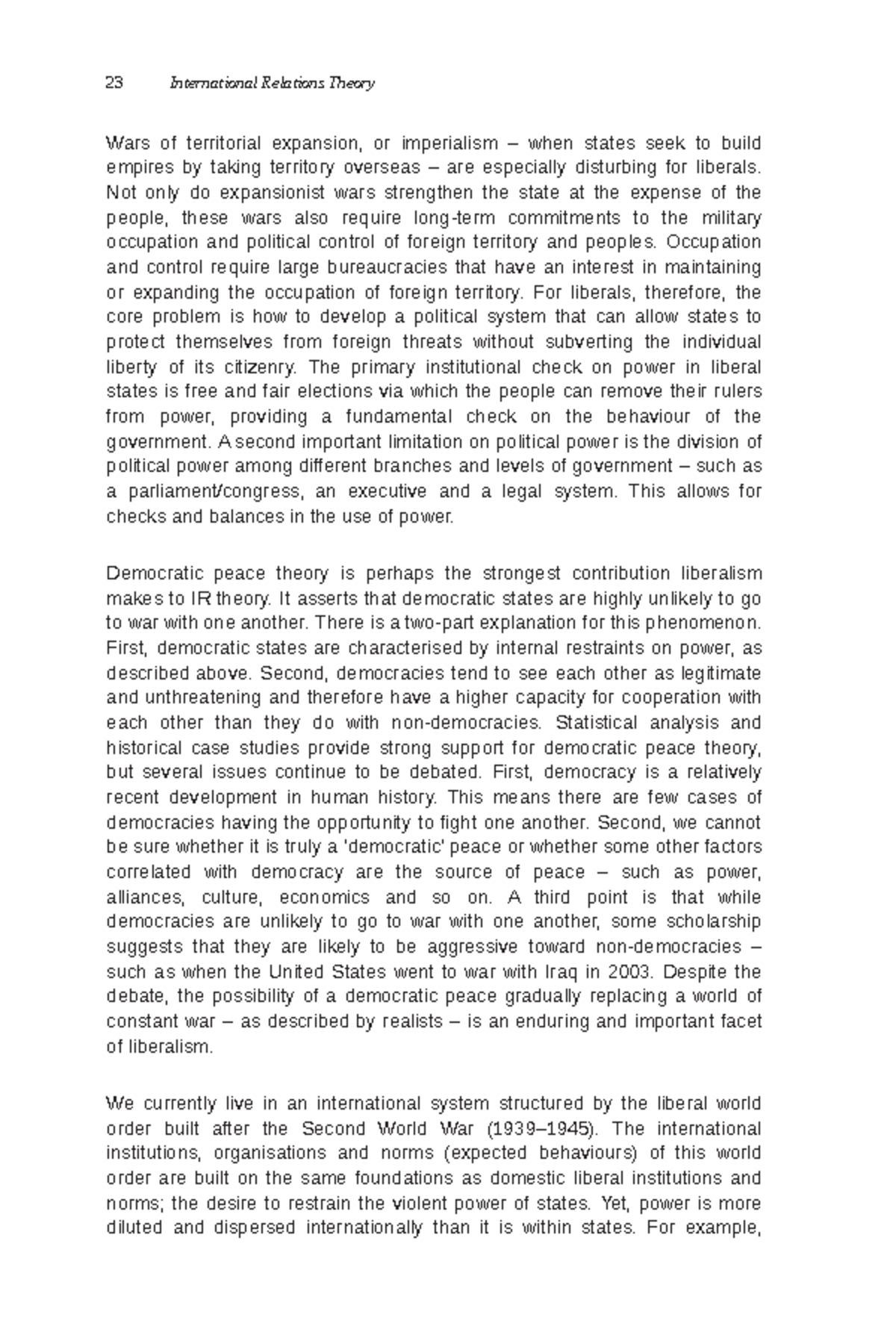 International Relations-19 - Not only do expansionist wars strengthen ...