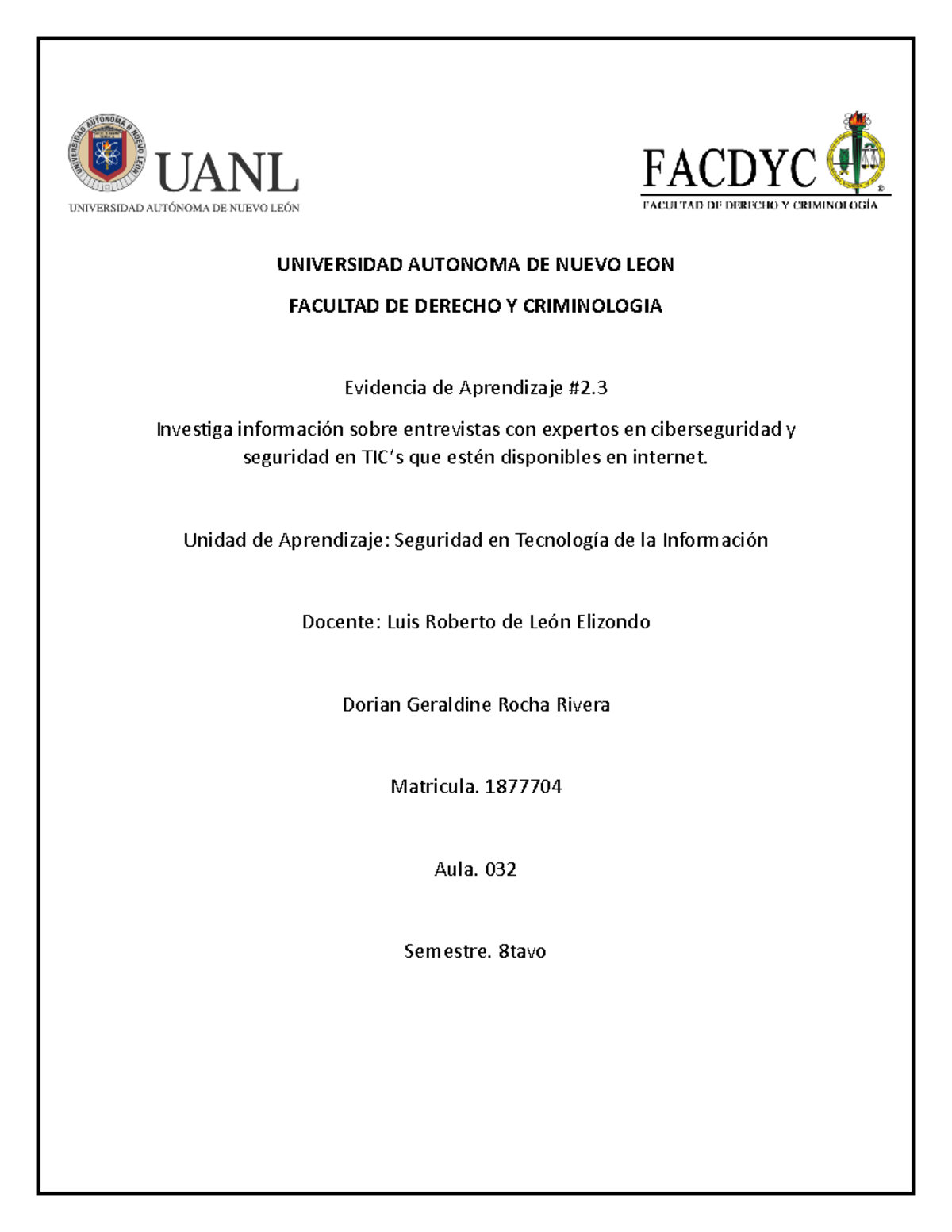 DGRR EV2 - setdi - UNIVERSIDAD AUTONOMA DE NUEVO LEON FACULTAD DE ...