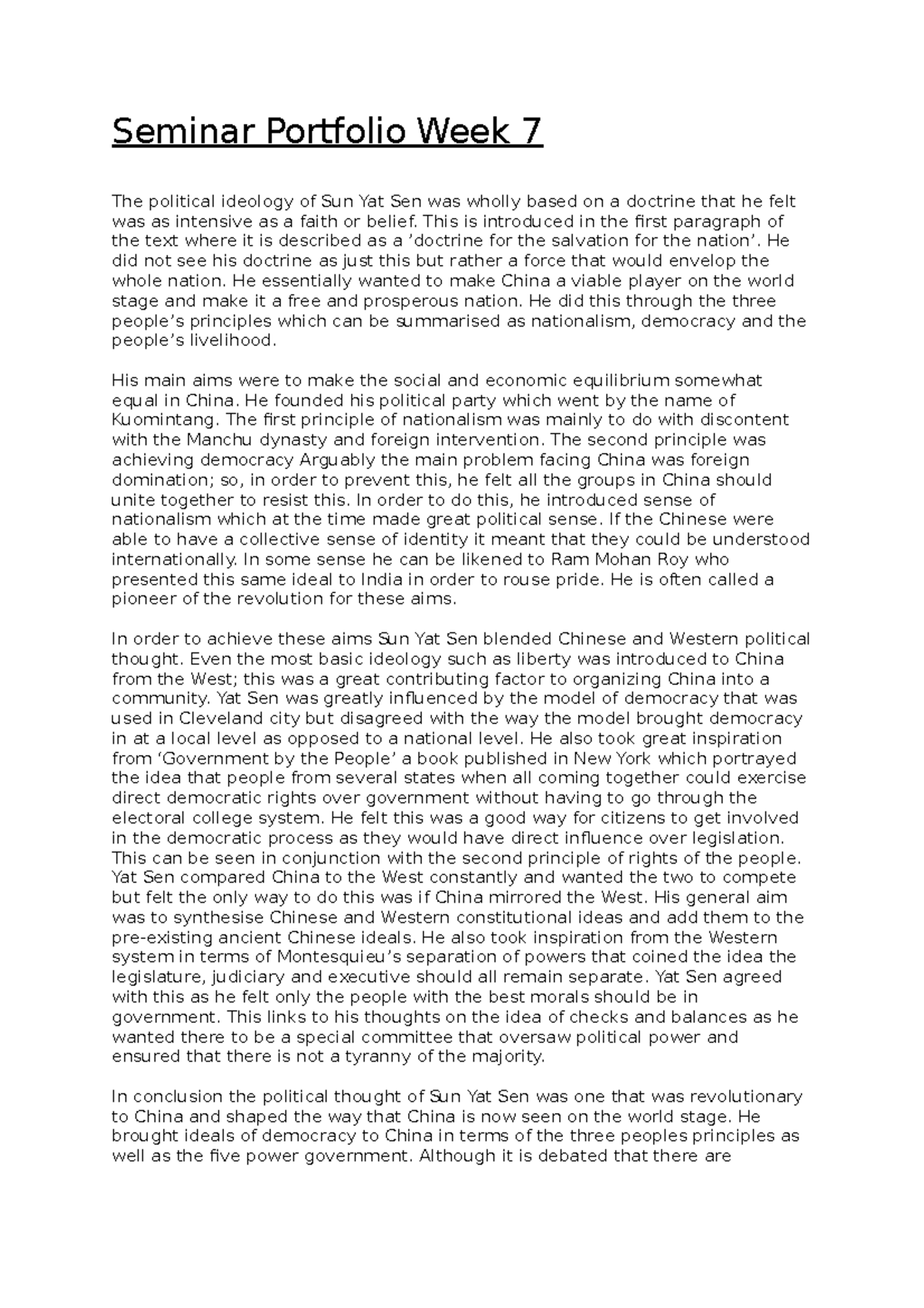 Seminar Portfolio Week 7 - This is introduced in the first paragraph of ...