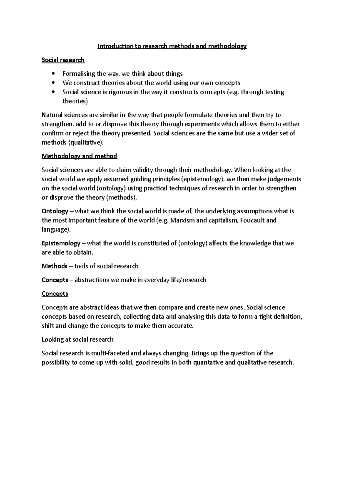 Introduction to research methods and methodology - through testing ...