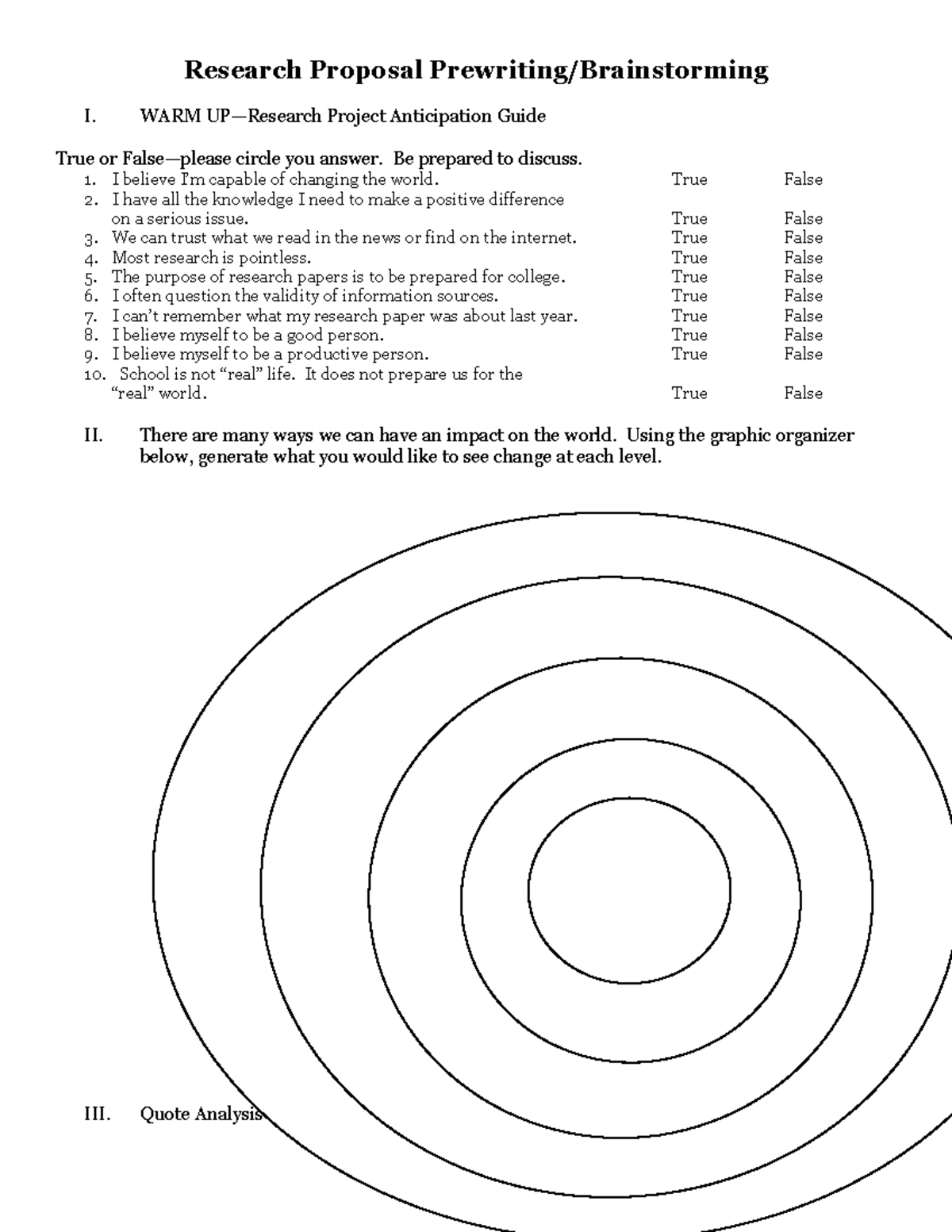 Proposal Prewriting - Research Proposal Prewriting/Brainstorming I ...