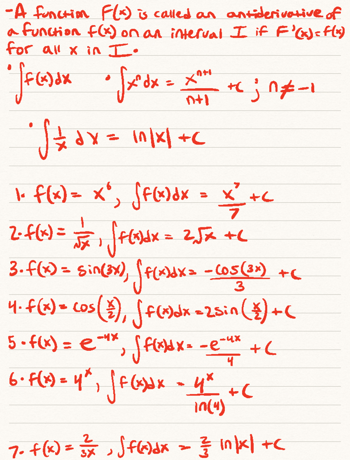 Antiderivatives - A function f x is called an anti derivative of a ...