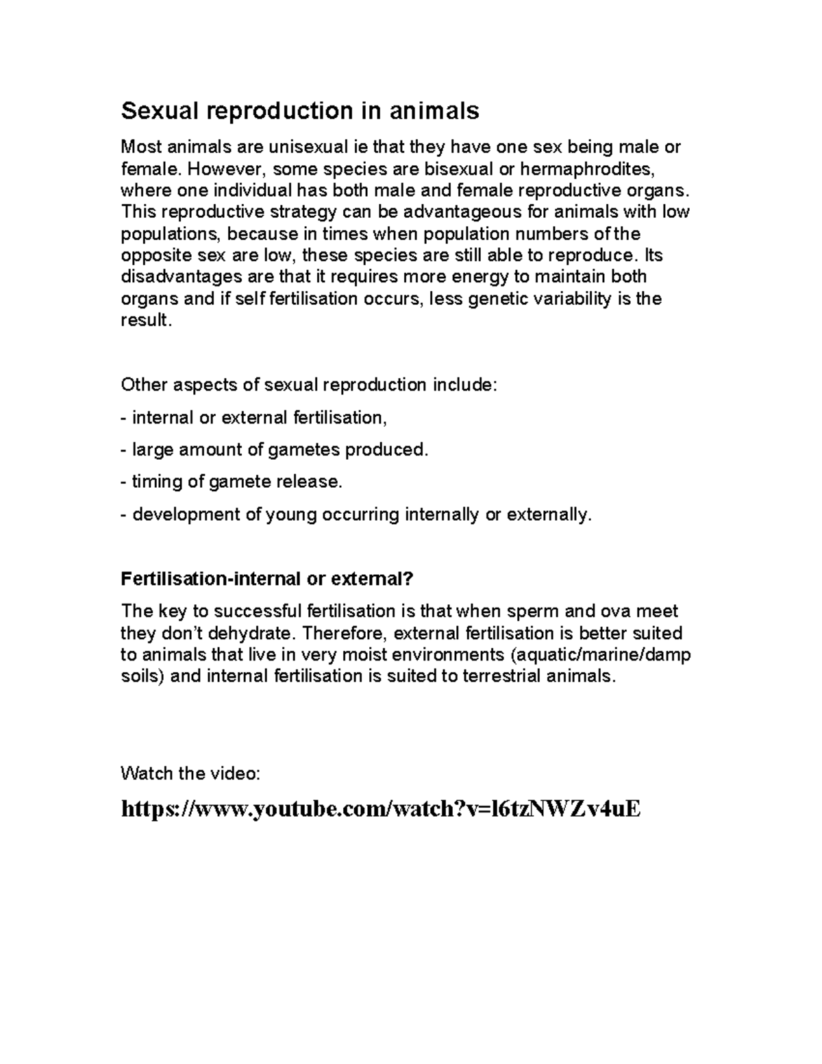 Copy of reproduction in animals and internal external fertilisation ...