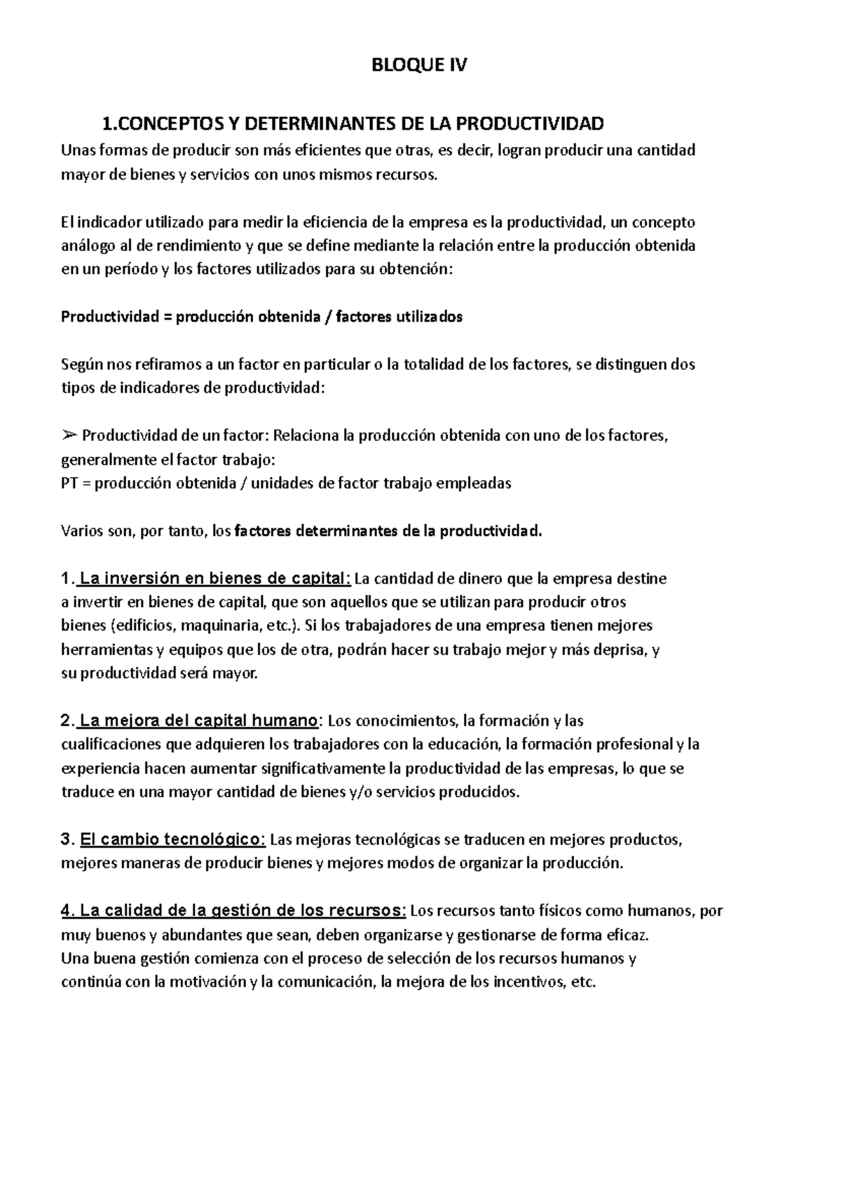Bloque IV - Apuntes resúmenes - BLOQUE IV 1 Y DETERMINANTES DE LA ...