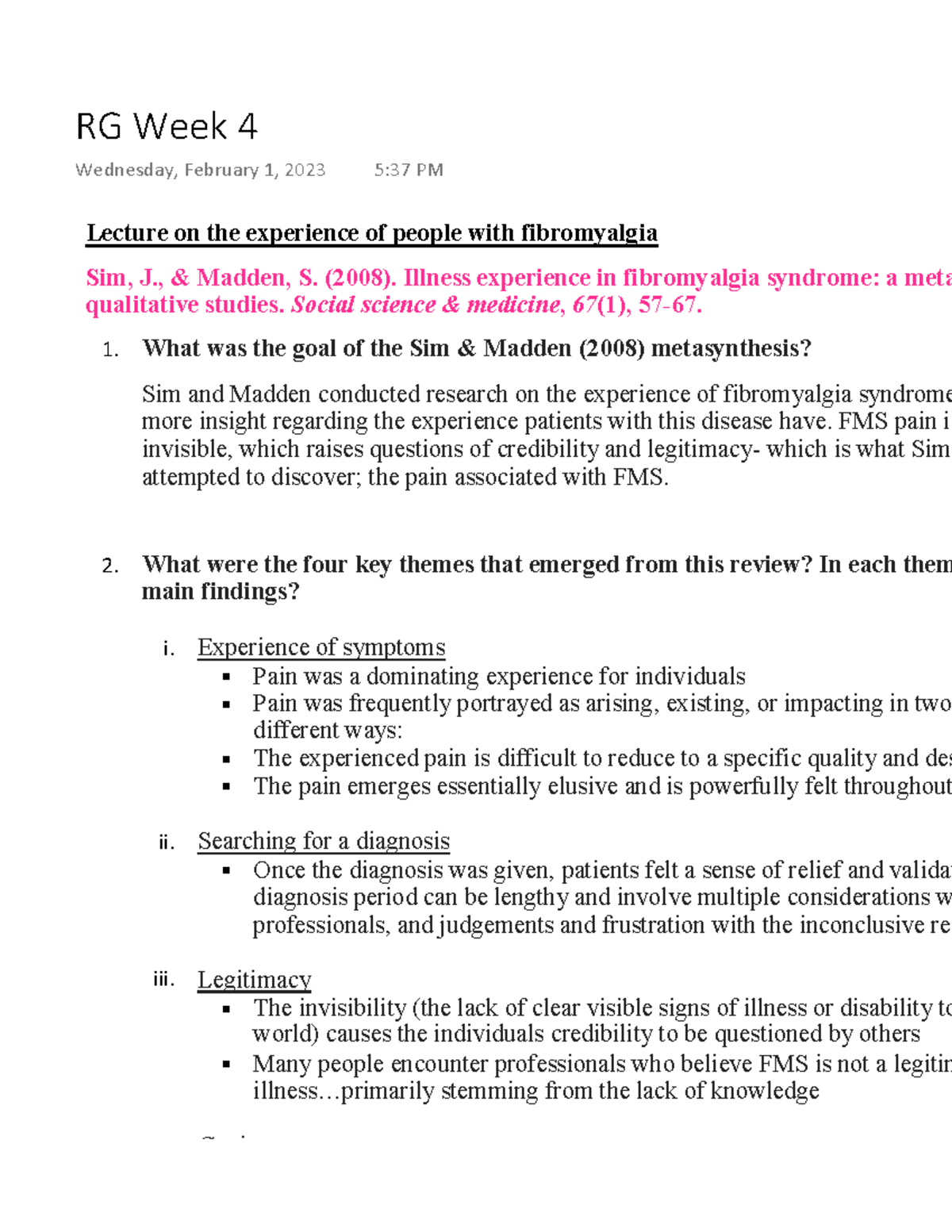 RG Week 4 - Reading guide question and answers for week 4 - Lecture on ...