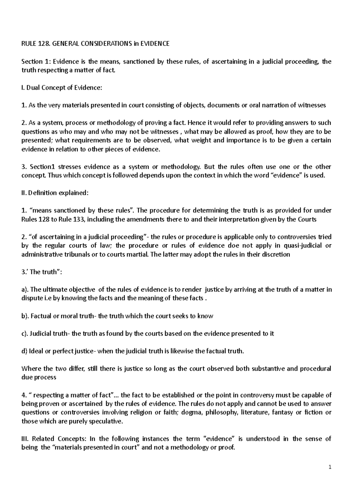 317411644-Evidence-Law - RULE 128. GENERAL CONSIDERATIONS in EVIDENCE ...