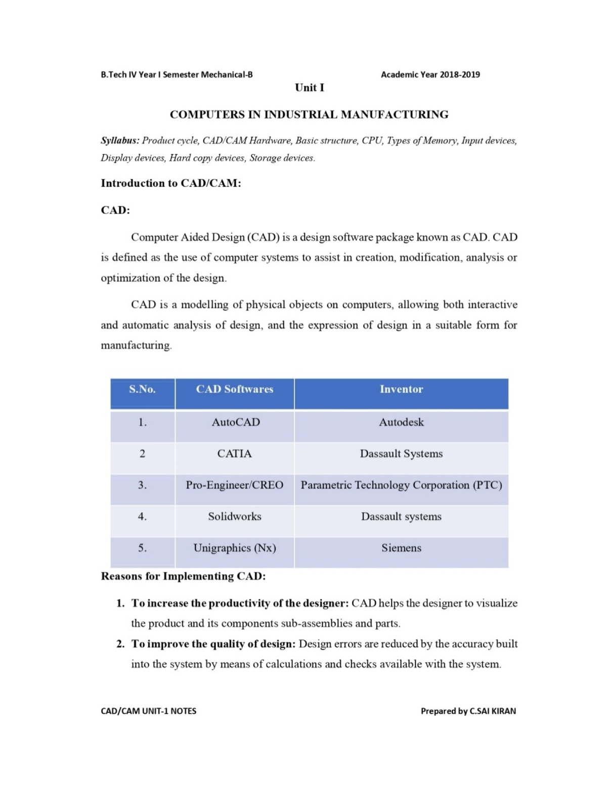 Unit 1 - CAD - Mechatronics - Studocu
