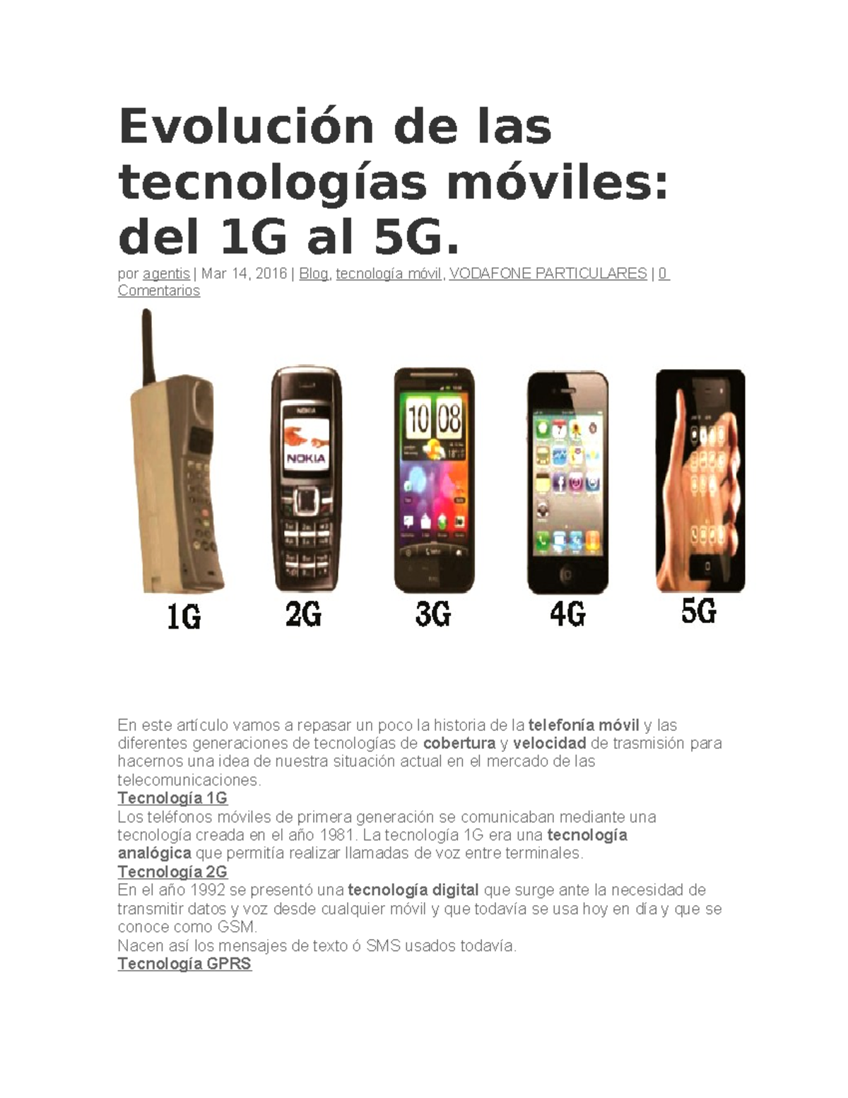 Evolución de las tecnologías móviles 5g - Evolución de las tecnologías móviles: del 1G al 5G ...