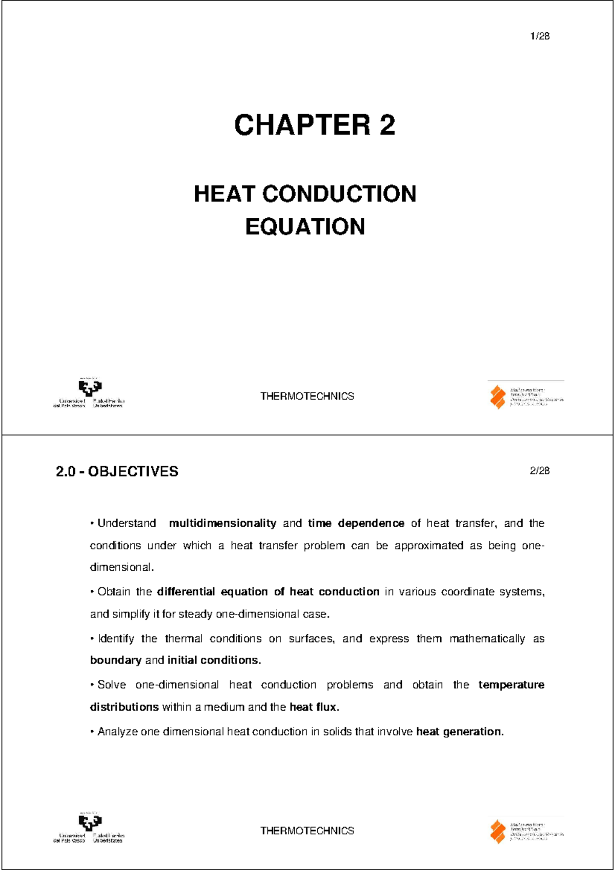 Heat conduction equation - CHAPTER 2 HEAT CONDUCTION EQUATION ...