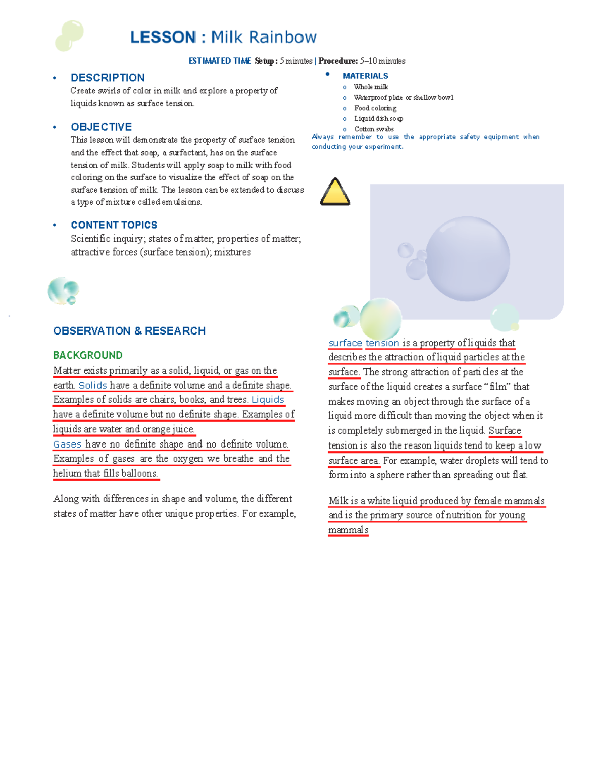 Memrie Densman - Milk-Rainbow-Lab - ESTIMATED TIME Setup: 5 minutes ...