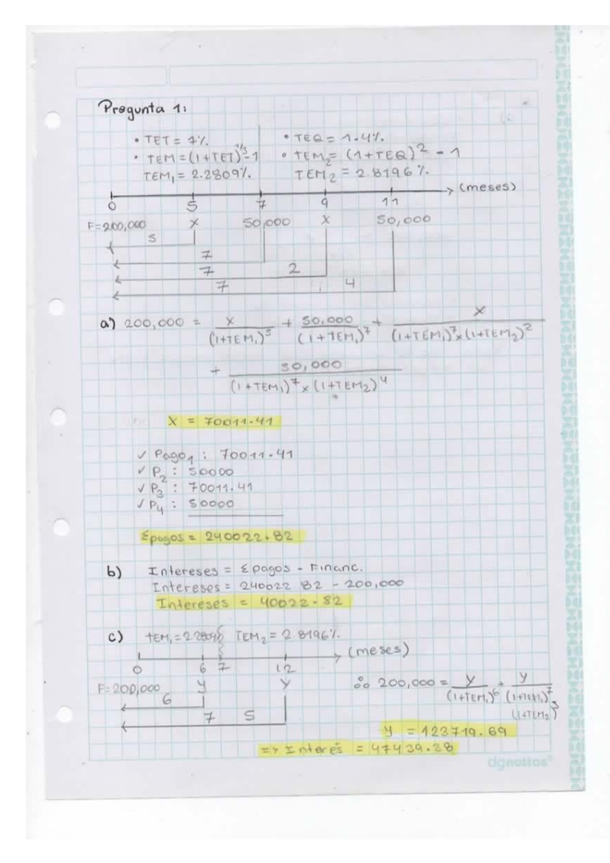 Solución HOJA DE Ejercicio SEM4 - Matemática financiera - Studocu