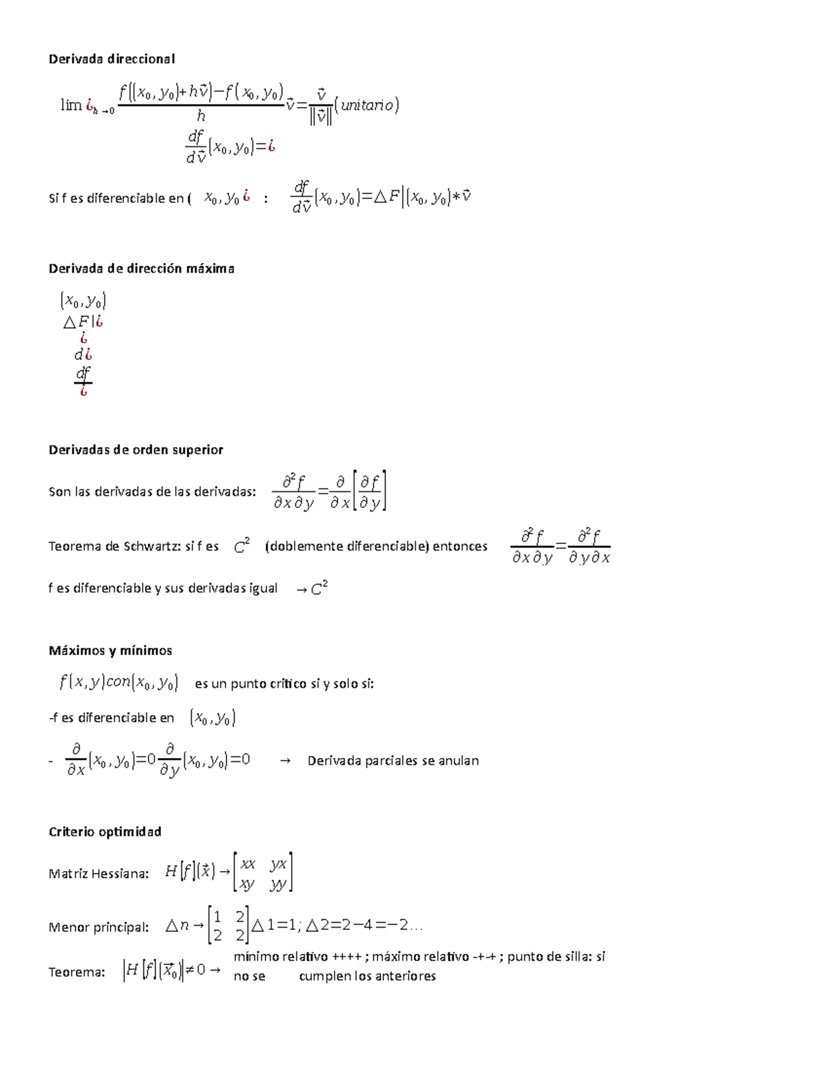 Calculo 3 Parte 2 - caluclo 3: derivada direccional derivada de direccion maxima derivadas de ...