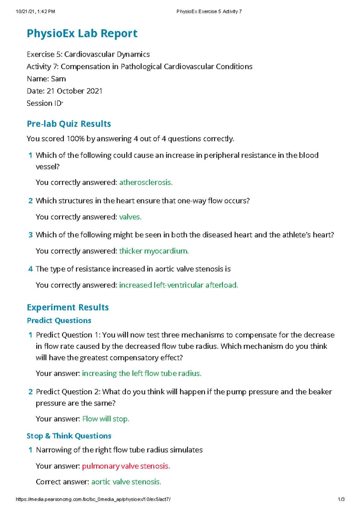 Physio lab report assignment summer - 1:42 PM PhysioEx Exercise 5 ...