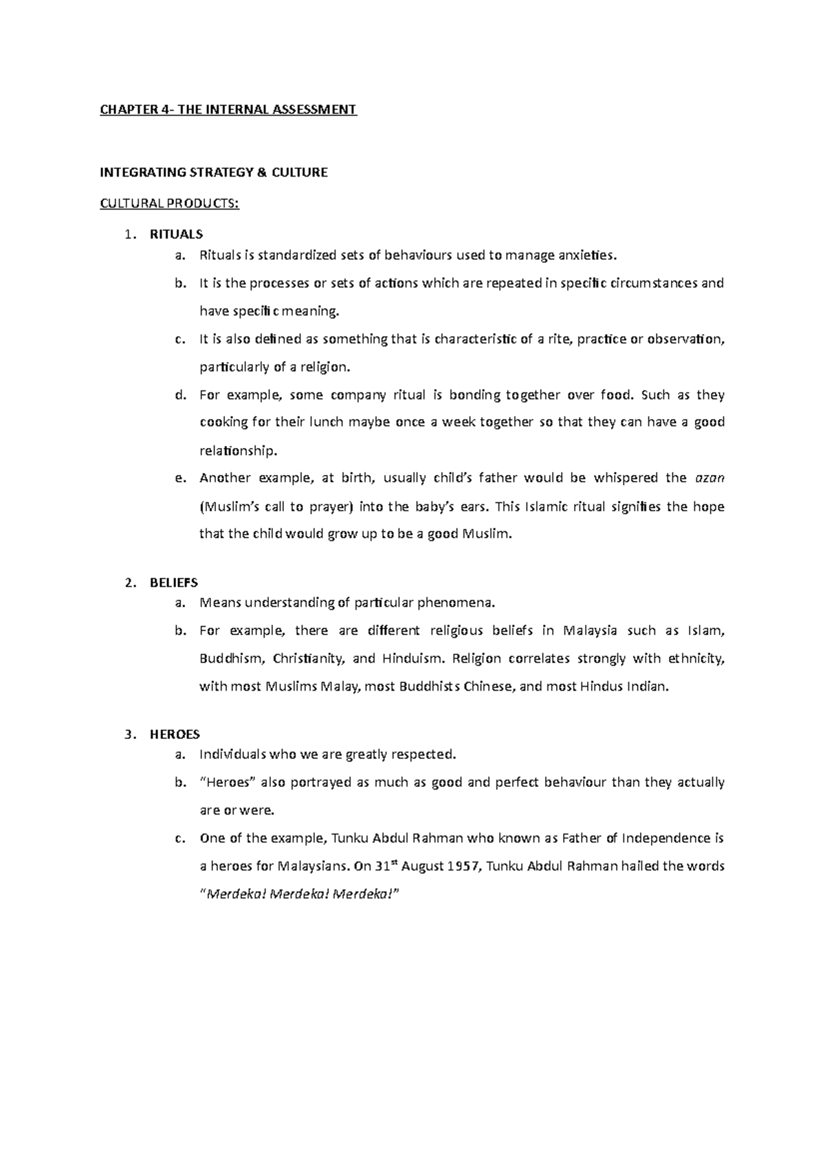 Chapter 4 - CHAPTER 4- THE INTERNAL ASSESSMENT INTEGRATING STRATEGY ...