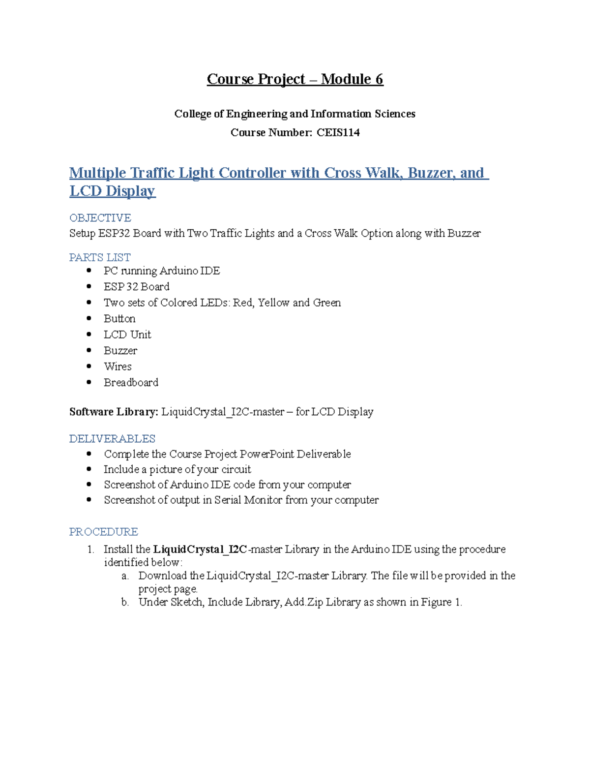 CEIS114 SA Guide - Module 6 DOIT Devkit - Course Project – Module 6 College of Engineering and ...