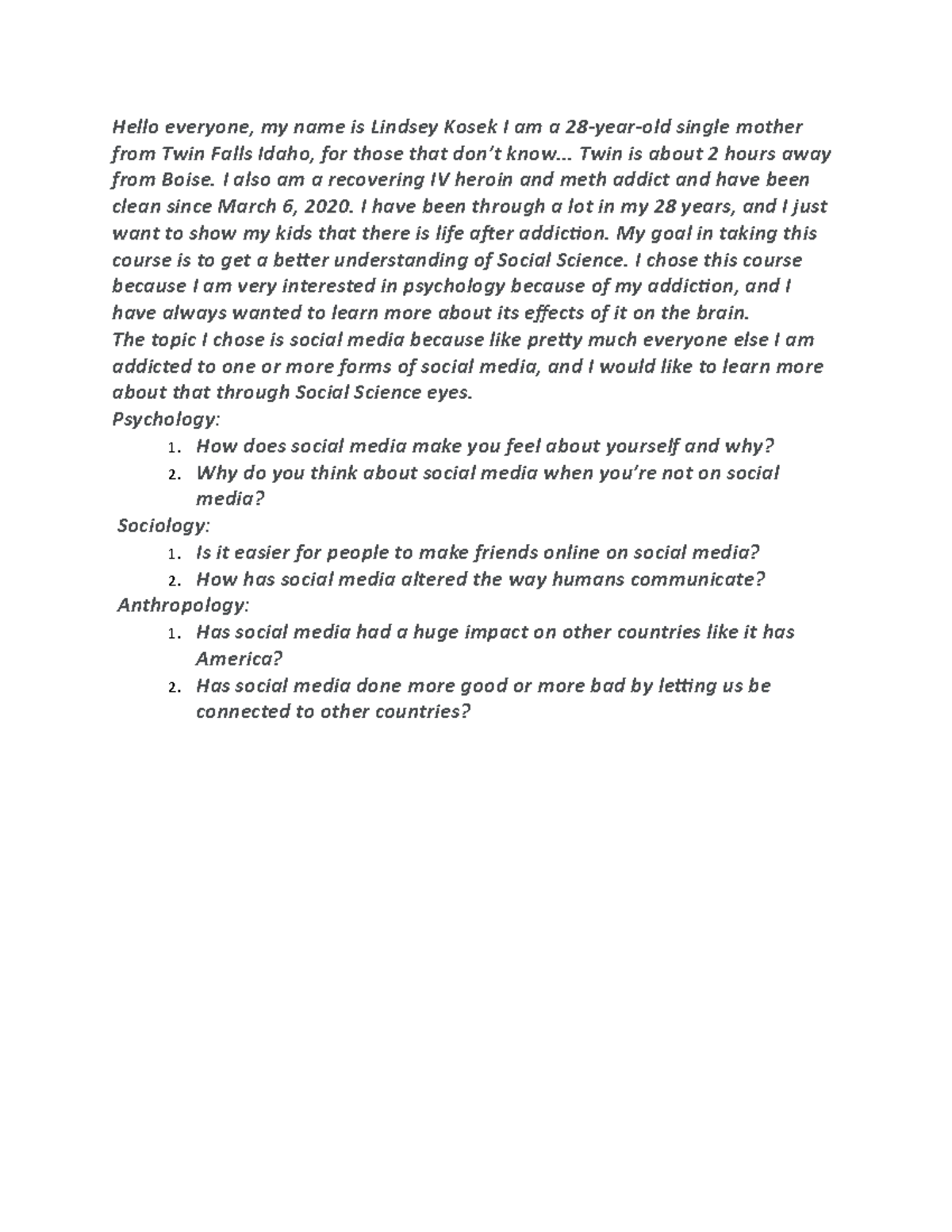 Social Science 1-1 Discussion: The Value of Social Scientific Questions ...