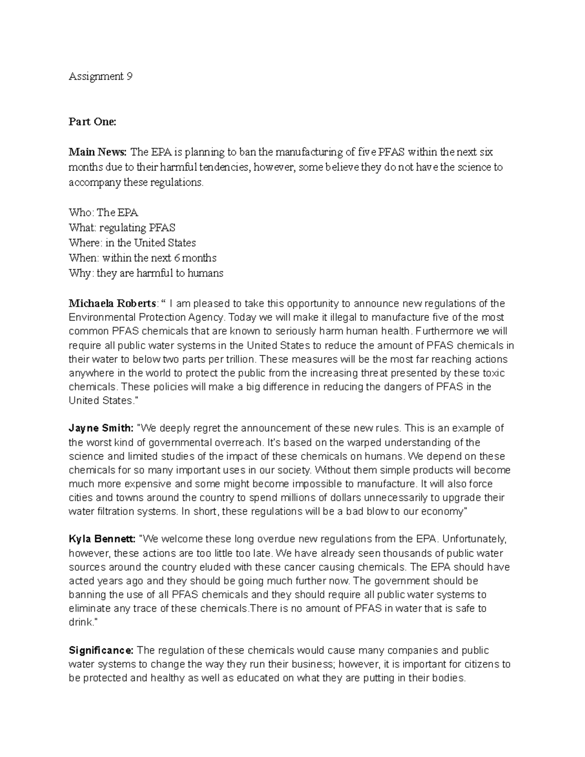 Assignment 9 COM CO 101 - John Hall, David Abel, Arunima Krishna ...