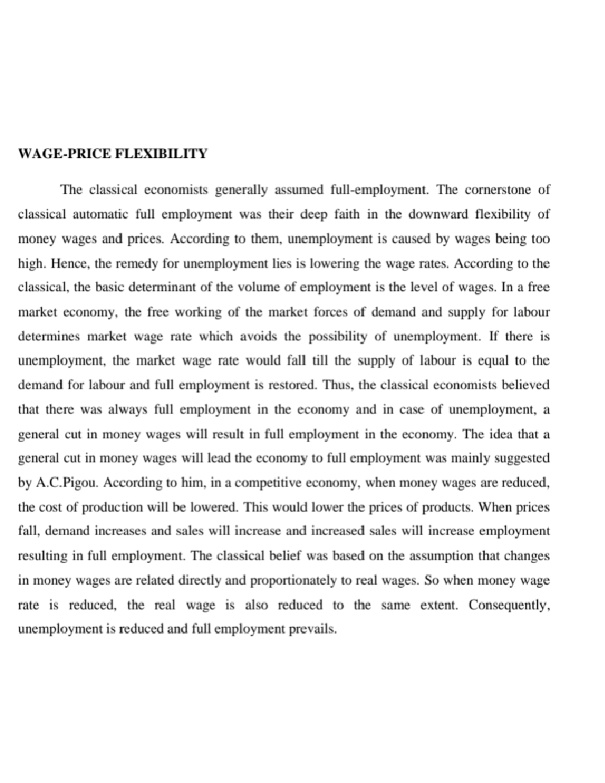 Wage flexibility - BA Economics - Studocu