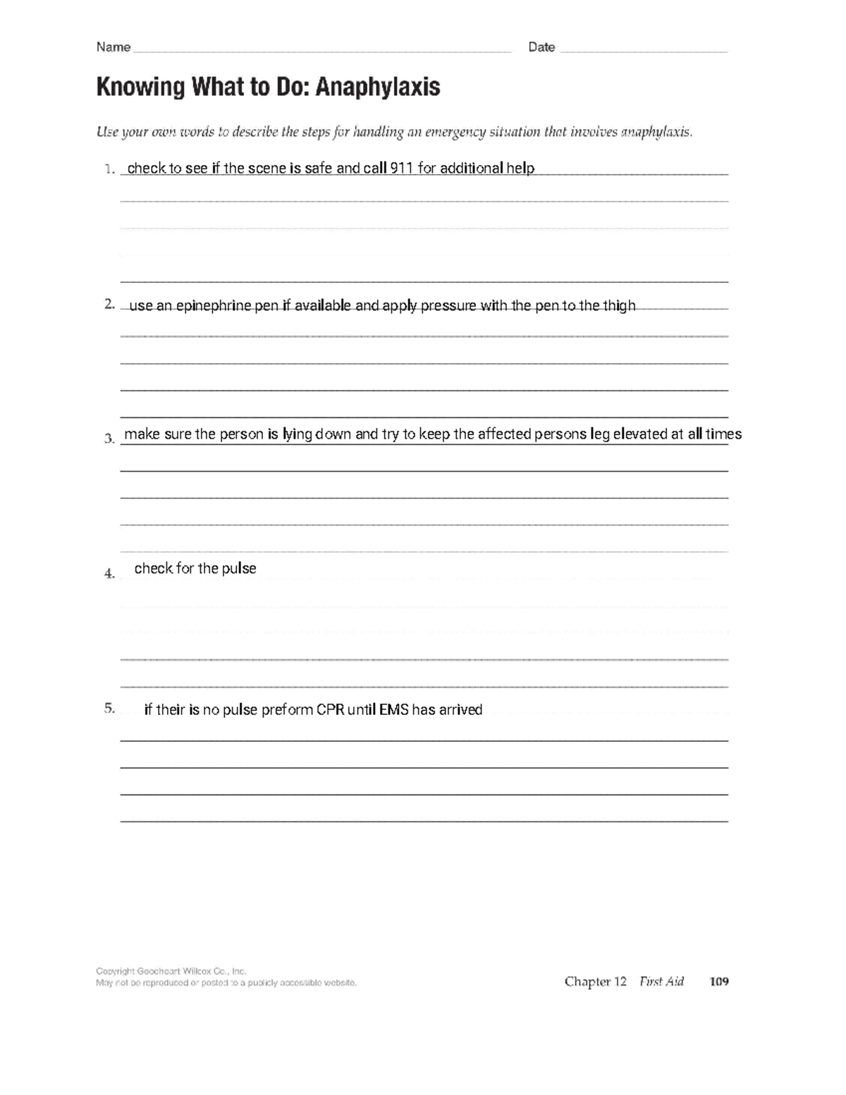 Isaiah KHAN - Anaphylaxis OR - Studocu