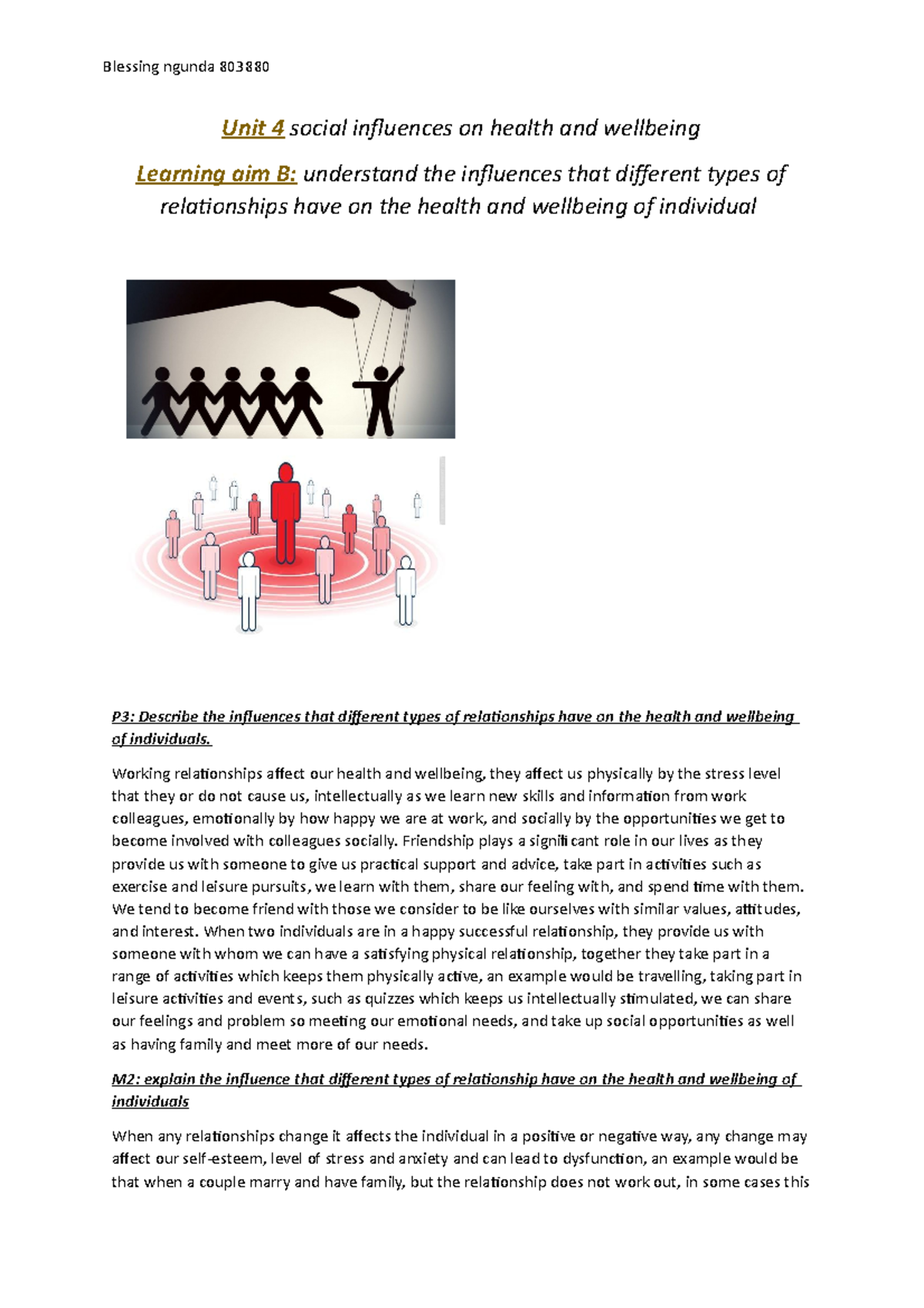 Unit 4 pt2 - work document - Blessing ngunda 803880 Unit 4 social ...