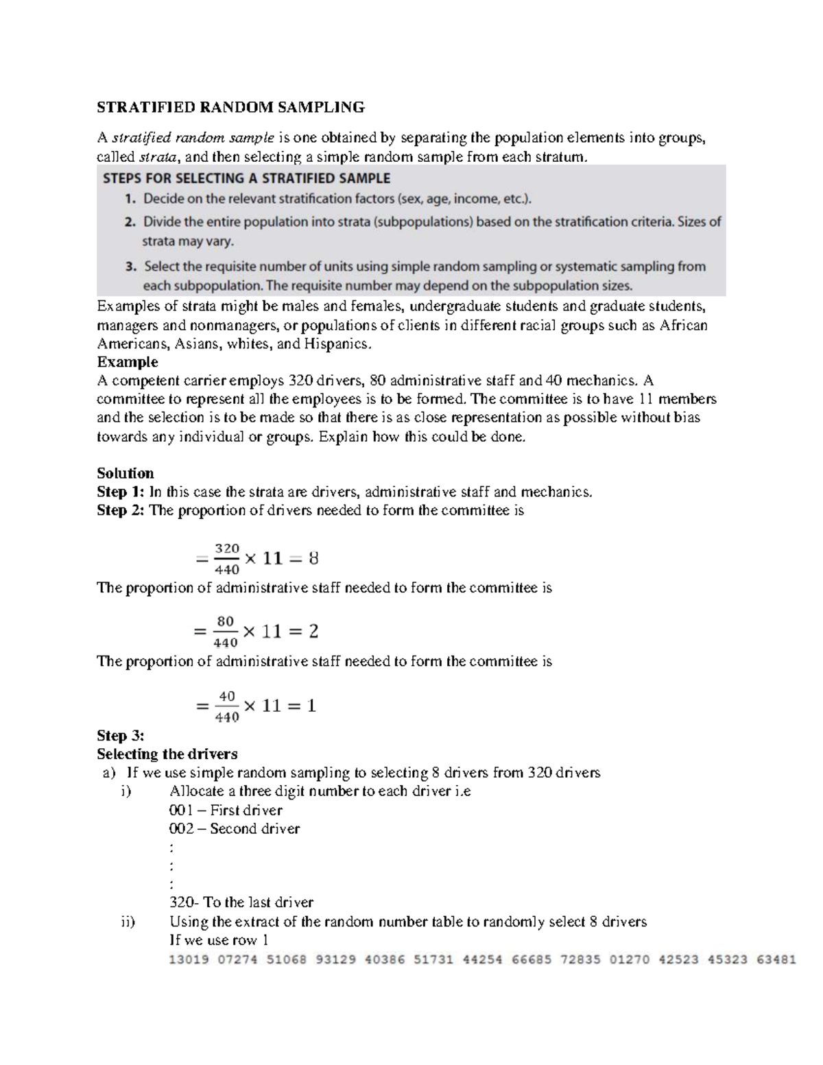 Stratified Random Sampling - STRATIFIED RANDOM SAMPLING A stratified ...
