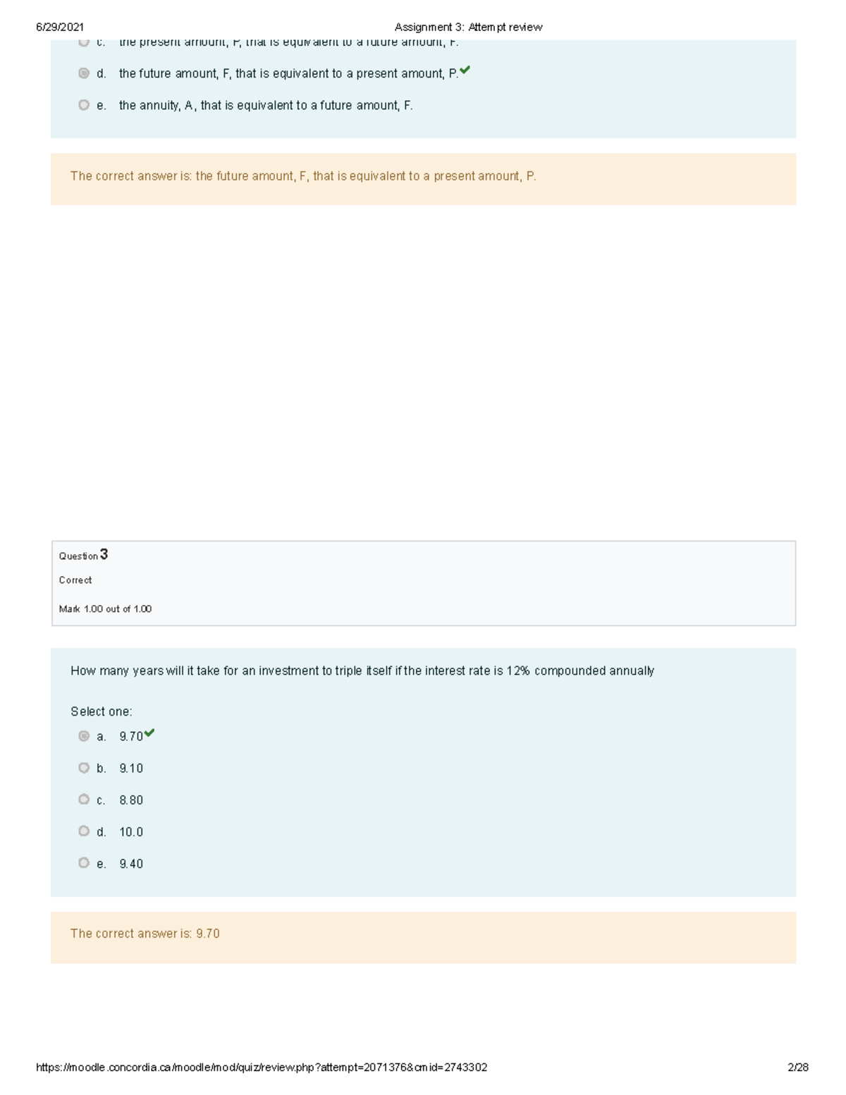 Engr301 Engineering Management Principles And Economics Assignment 3 Question 3 Correct Mark 