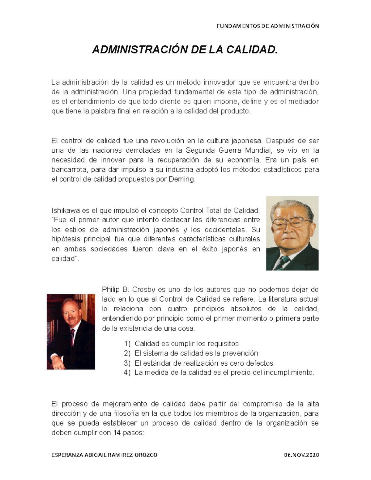 Administración de la Calidad - ADMINISTRACIÓN DE LA CALIDAD. La administración de la calidad es ...