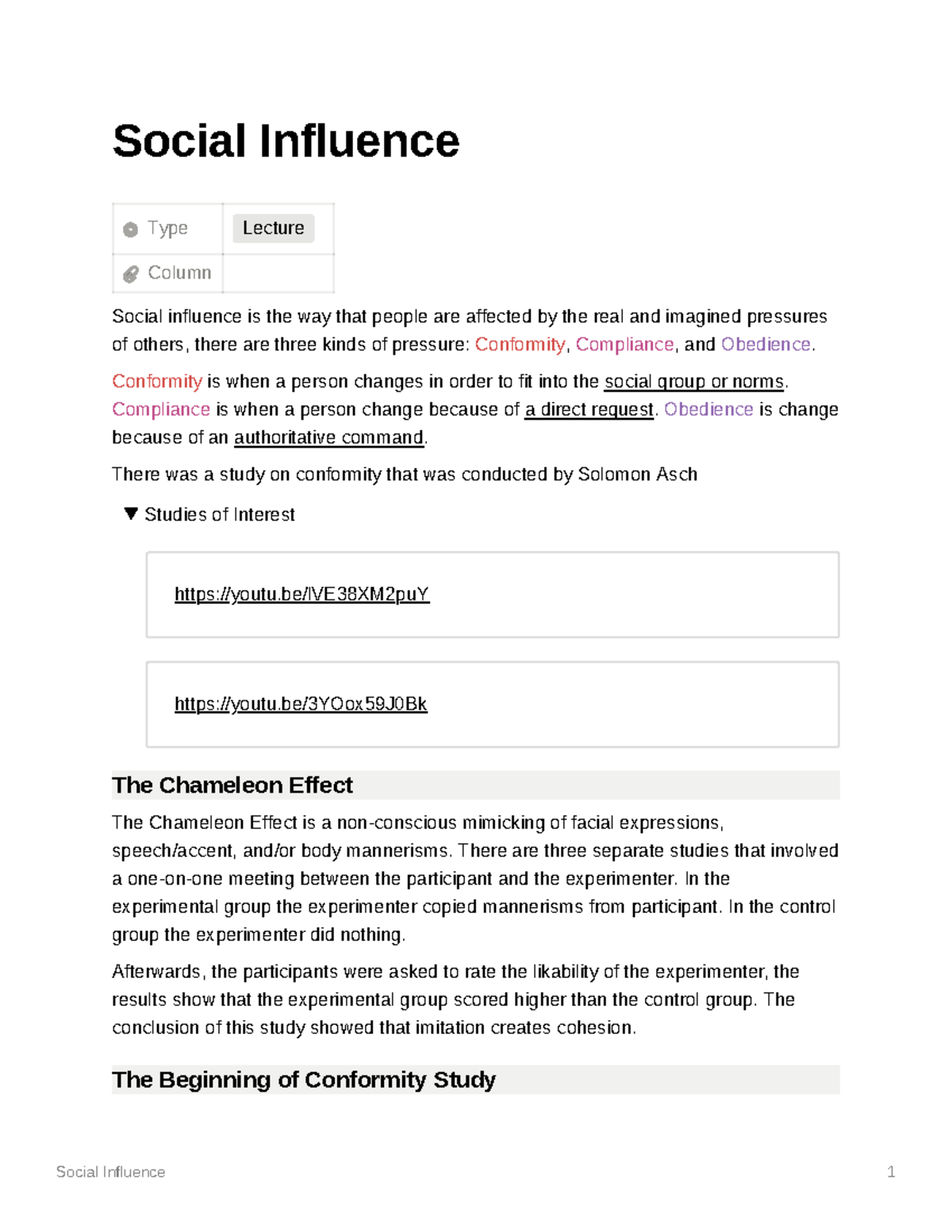Social Influence - Conformity is when a person changes in order to fit ...