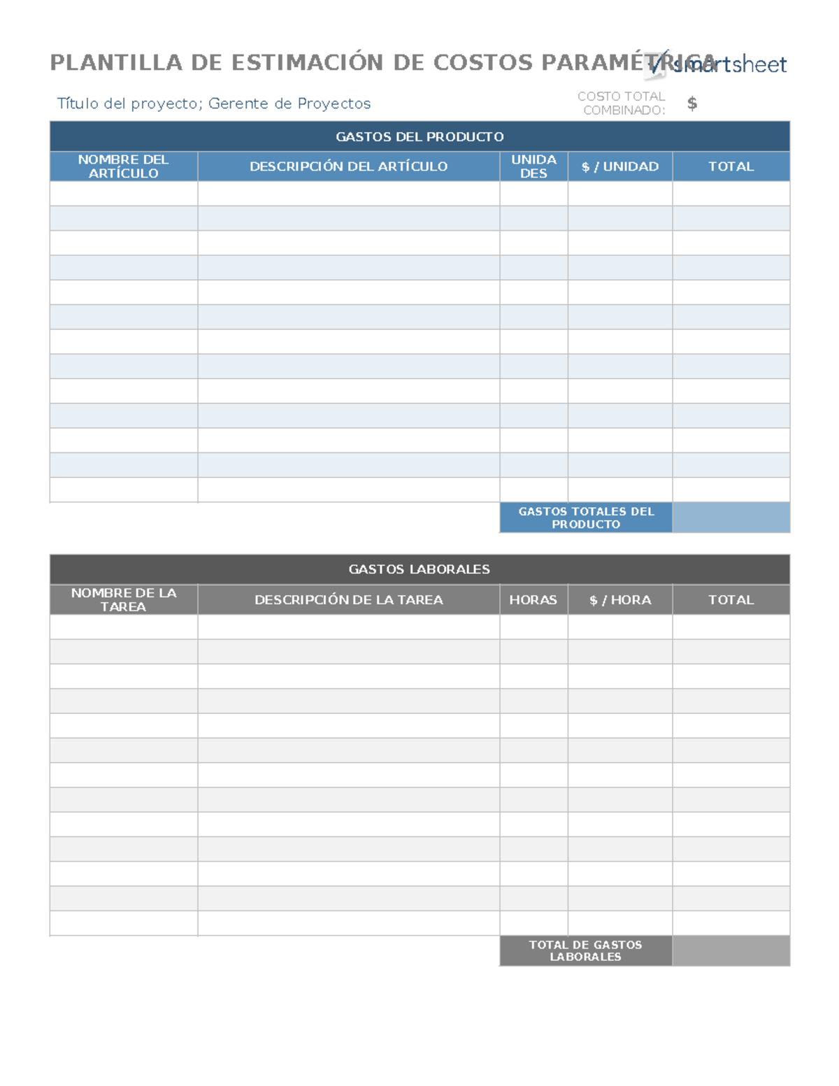 IC- Parametric-COST- Estimating- Template ES - Calculo integral ...