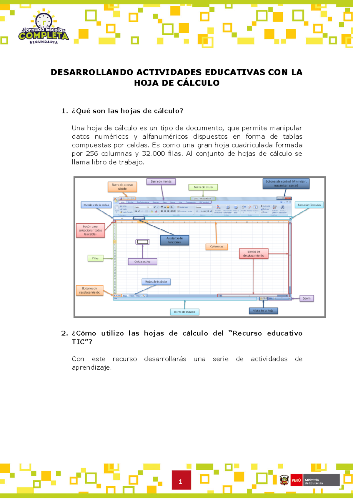 MAT1-U1-S01-Guía Estudiantes Excel - DESARROLLANDO ACTIVIDADES ...