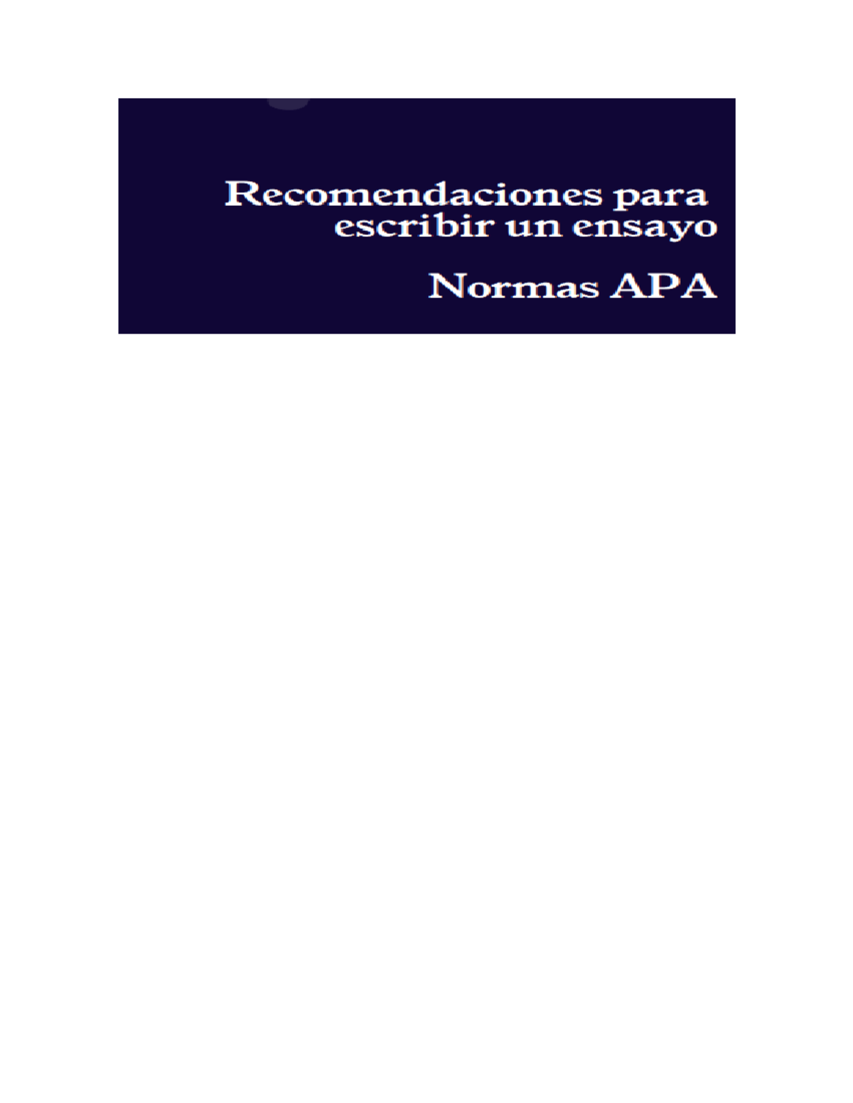 Formato APA Y Partes DE UN Ensayo - FORMATO APA: Para presentar un ...