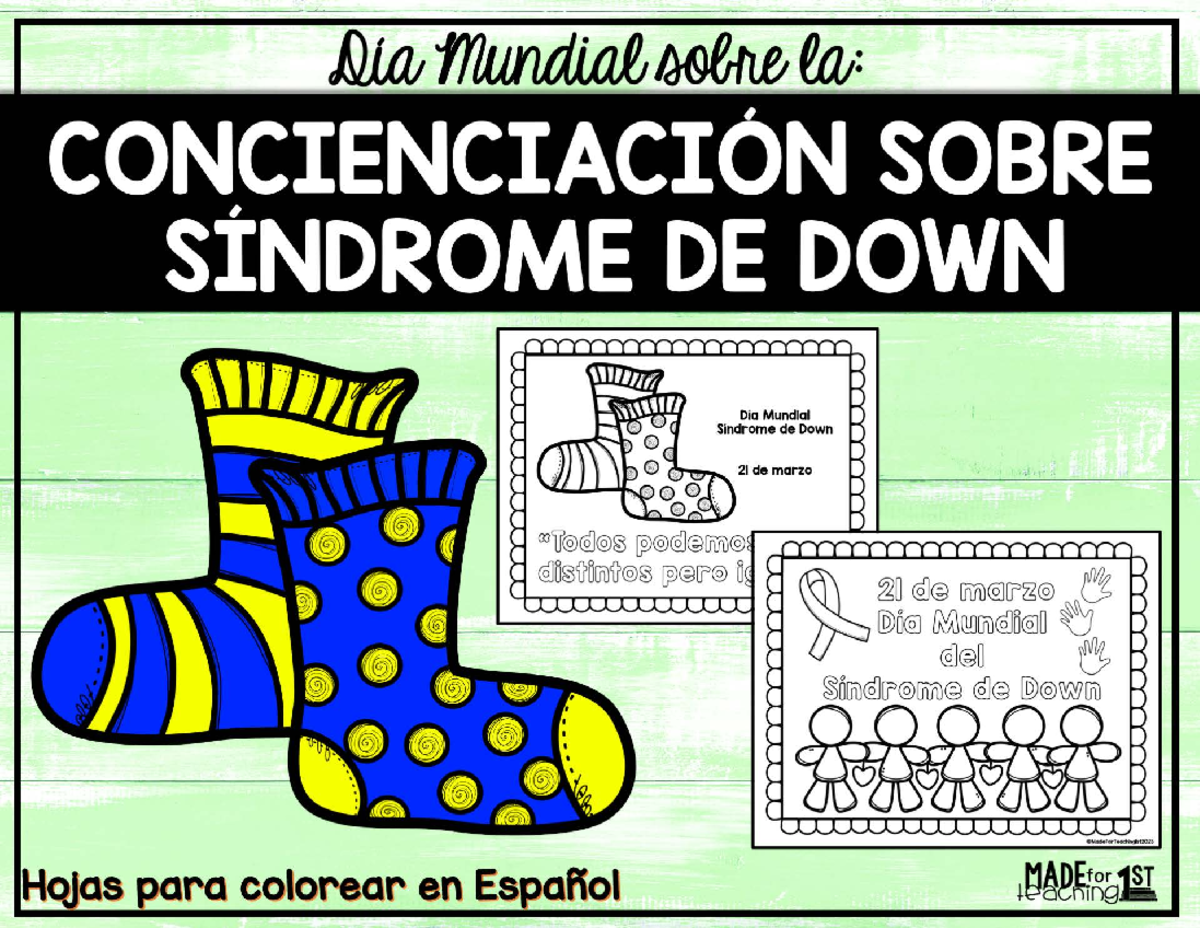 Da Mundialdela Concienciacin Sndromede Down Spanish Coloring Sheets-1 ...