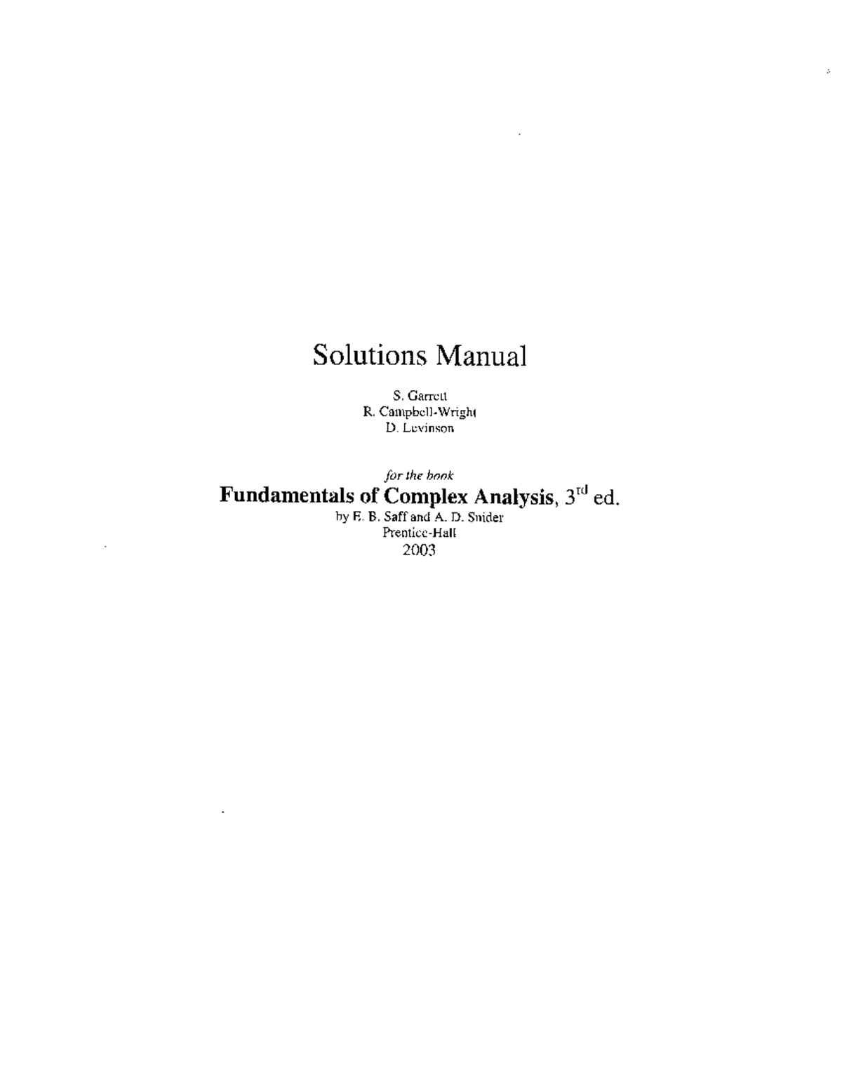 Complex Analysis textbook Solutions - Studocu Complex Analysis textbook Solutions - Studocu