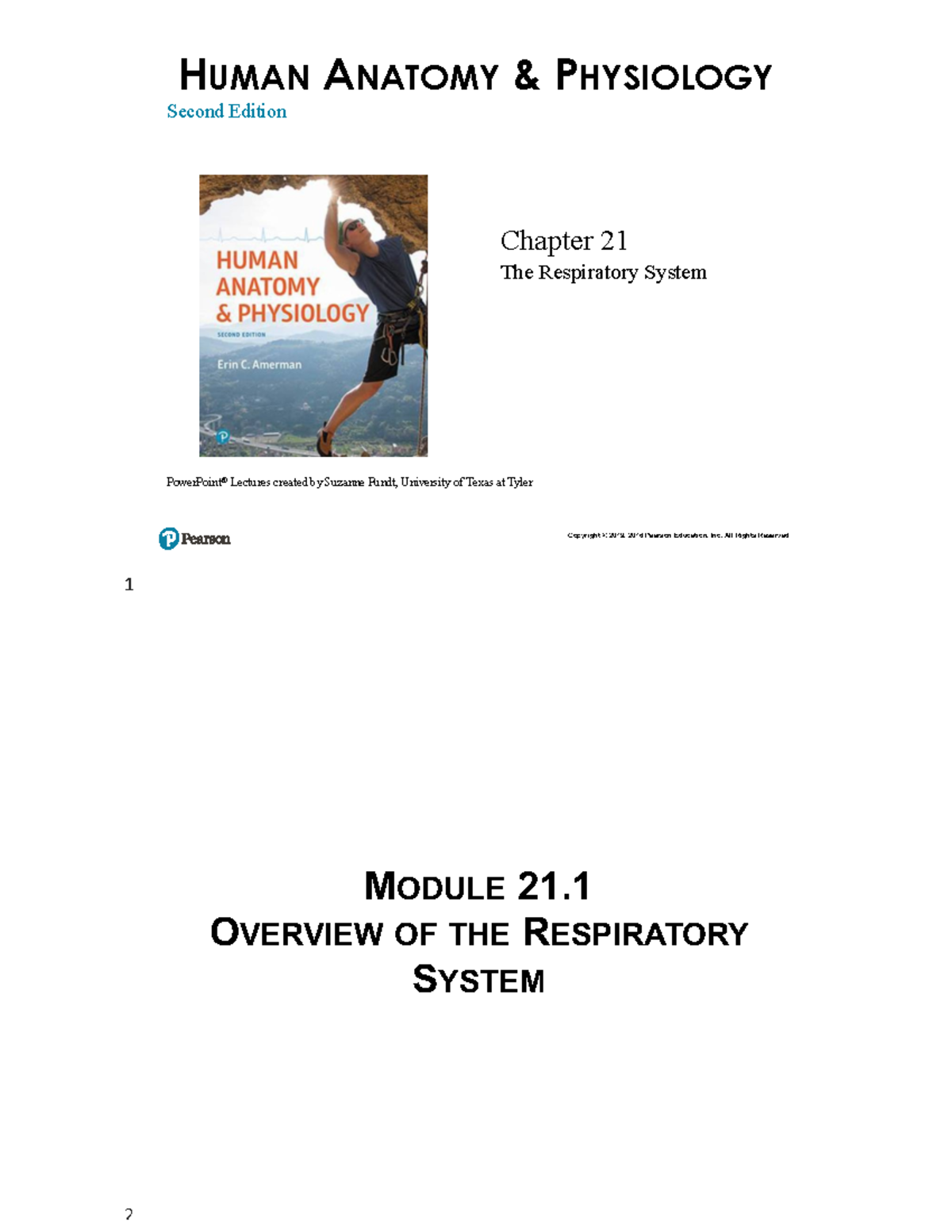 Ch 21 BIO122 sp22 Handout - HUMAN ANATOMY & PHYSIOLOGY Second Edition ...