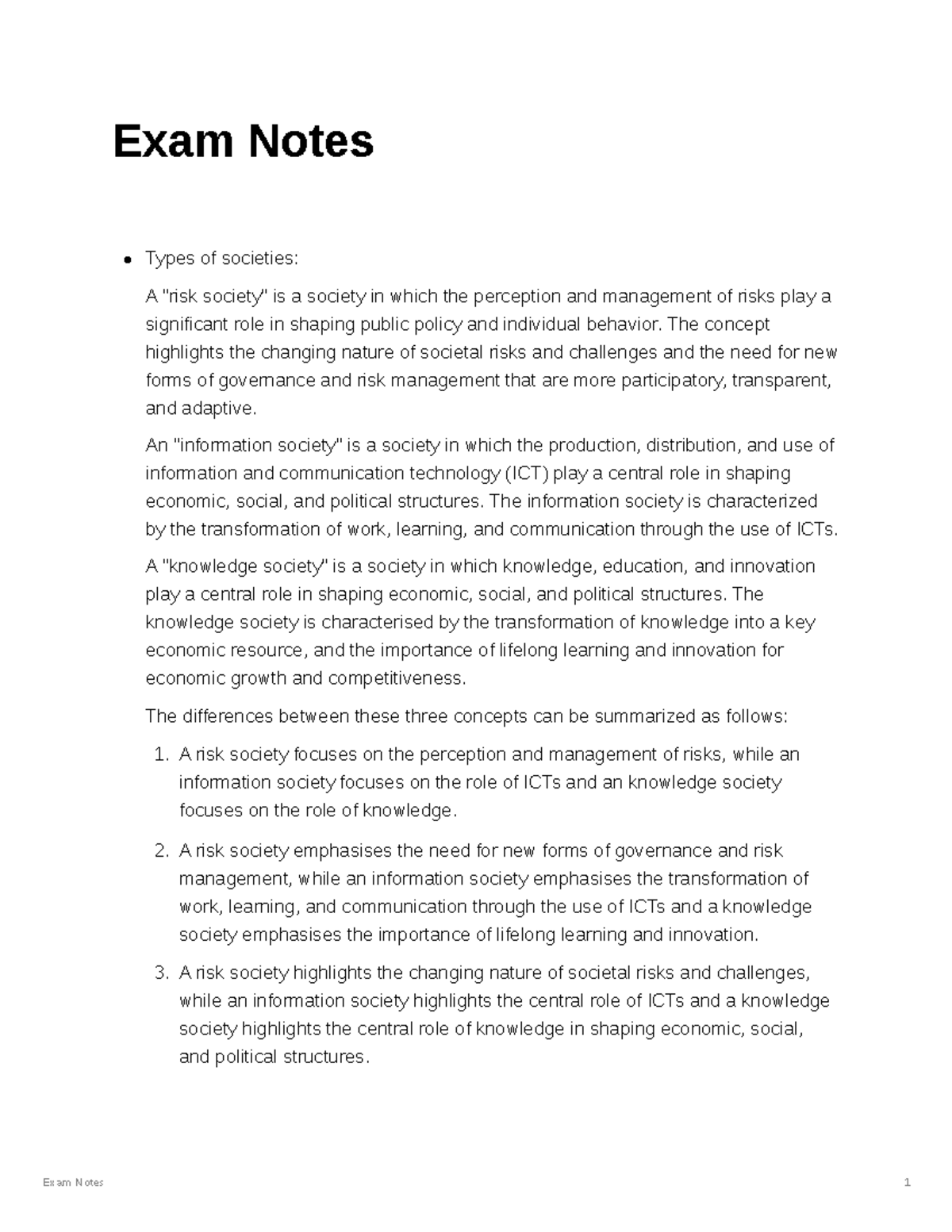 Exam Notes - A short summary of important exam details for HoS for CS ...