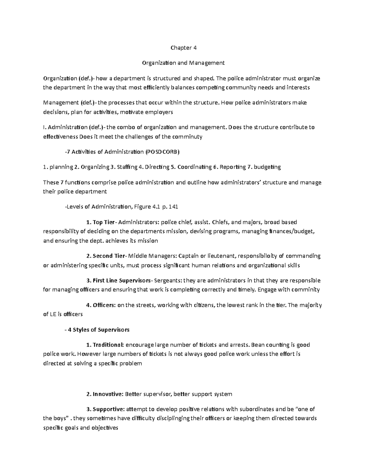 Le Chap 4 Outline Lecture Notes Chapter 4 Chapter 4 Organization And Management Organization