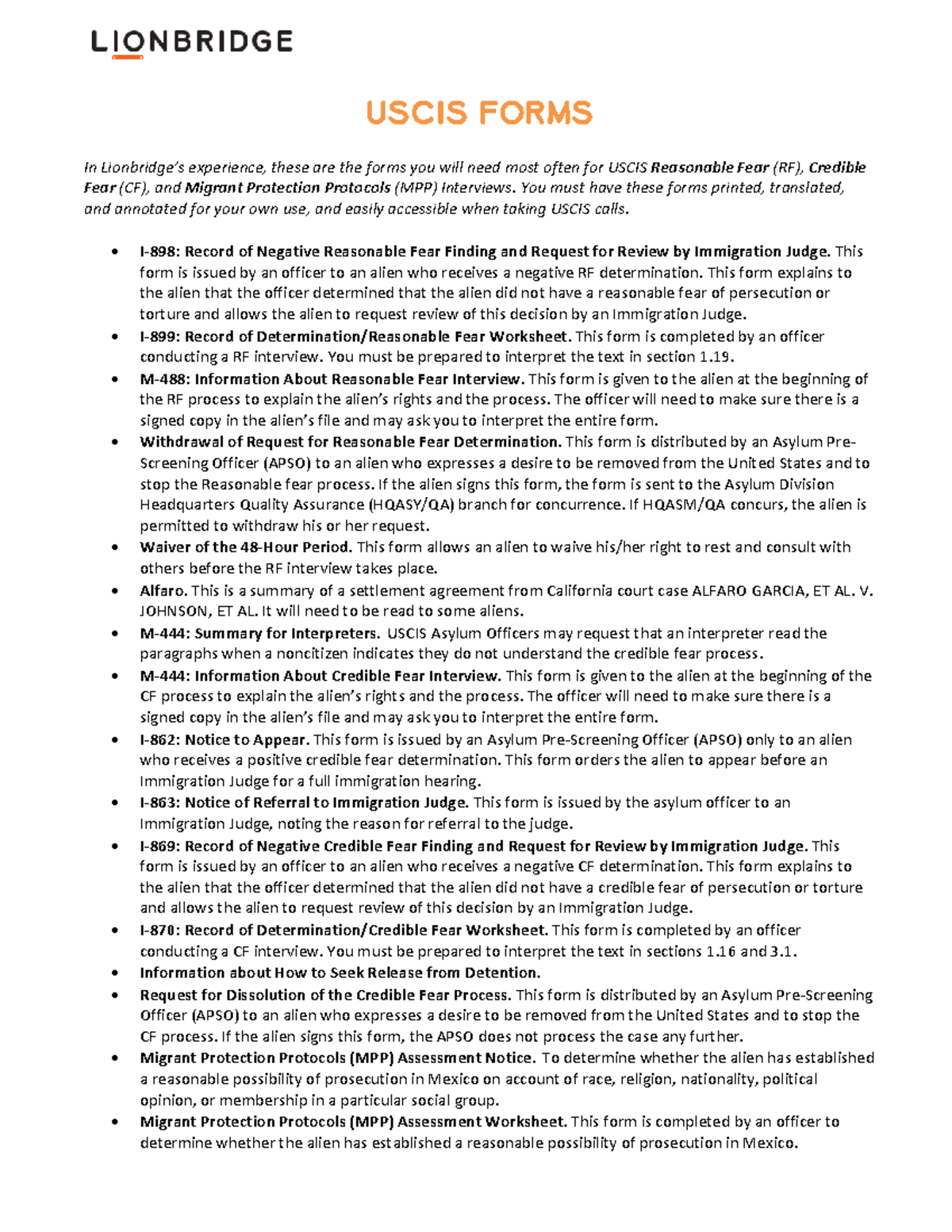 Uscis Most Commonly Used Forms 2023 - USCIS FORMS In Lionbridge’s ...