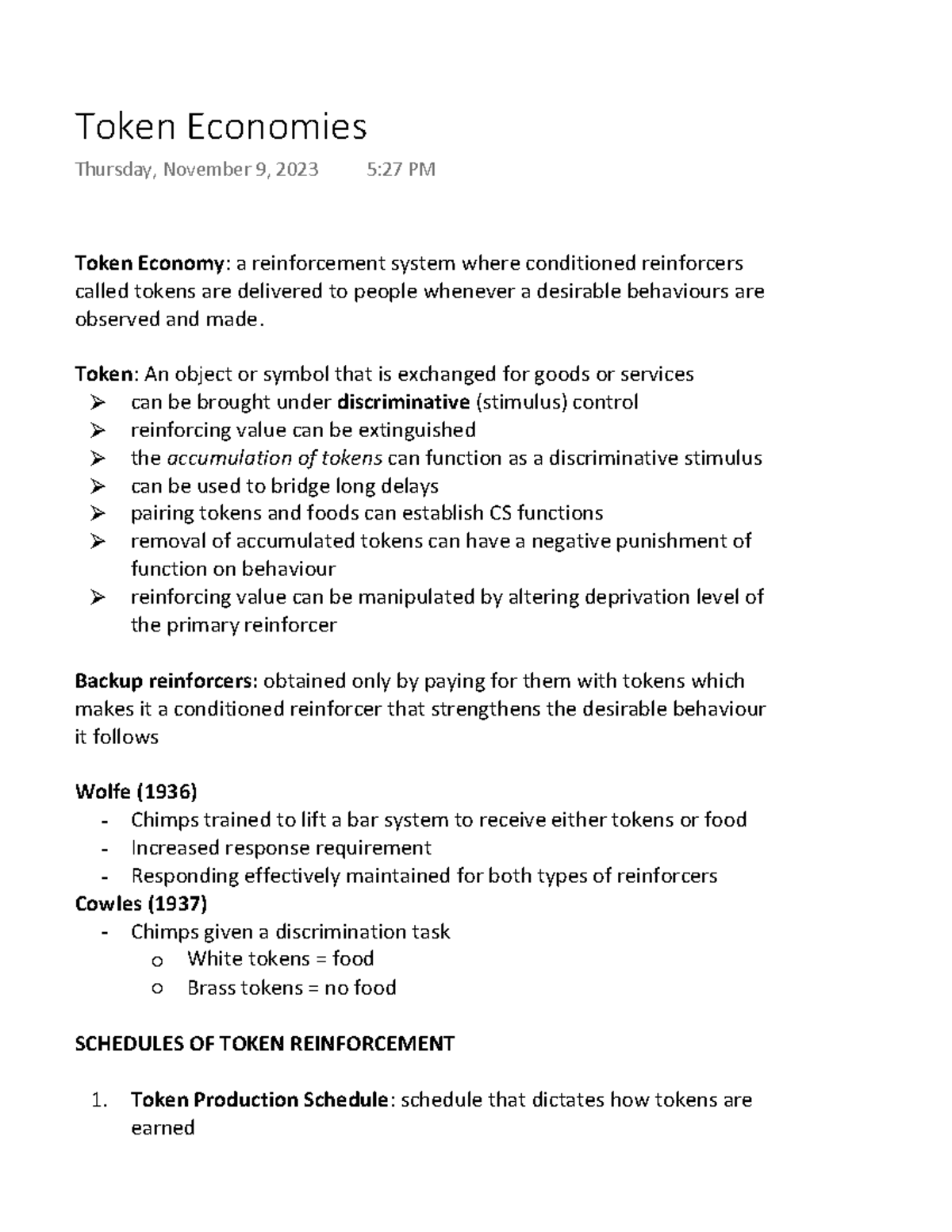 Token Economies - Token Economy: a reinforcement system where ...
