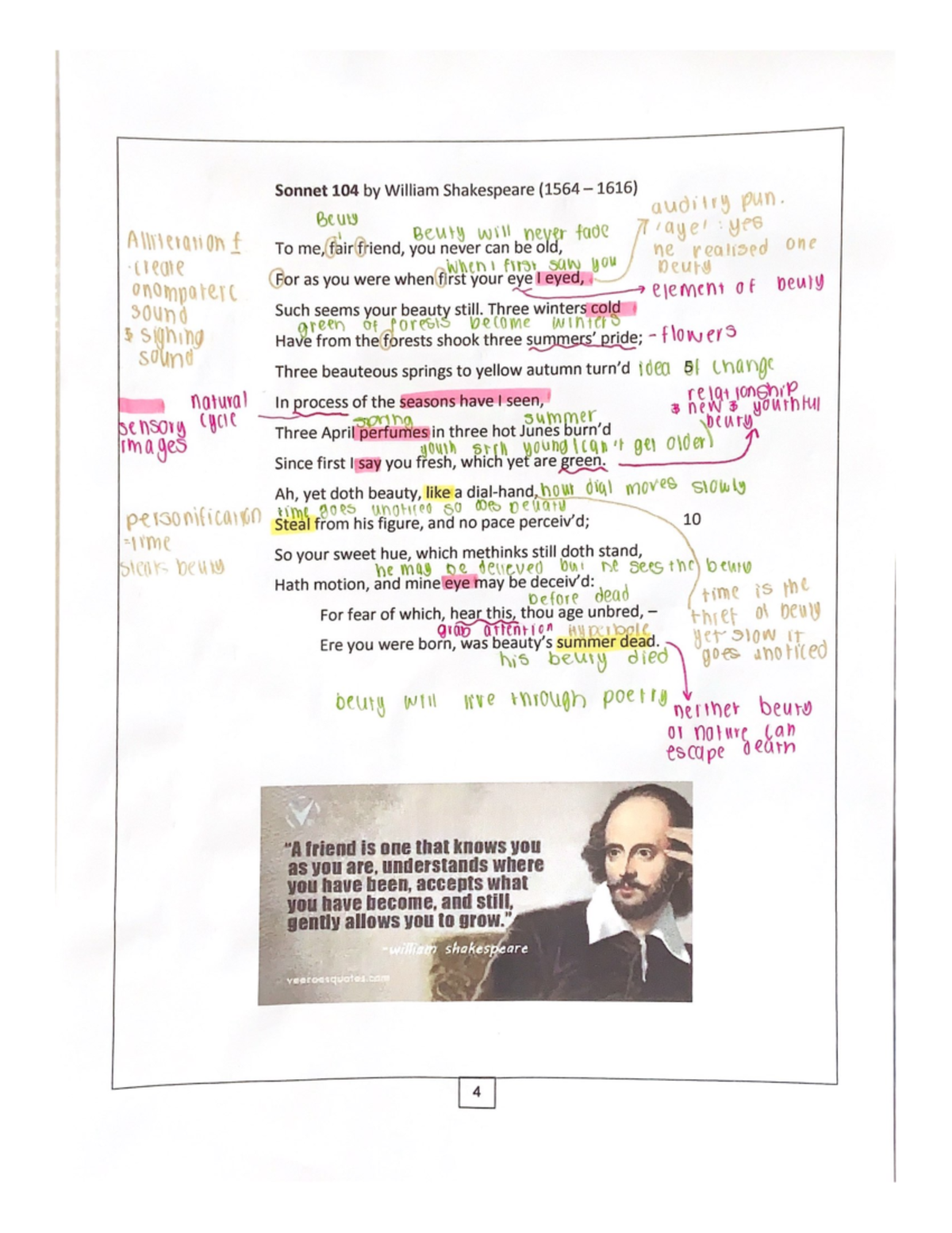 Sonnet 104 by William Shakespeare (1564 - 1616) - Sonnet 104 William ...