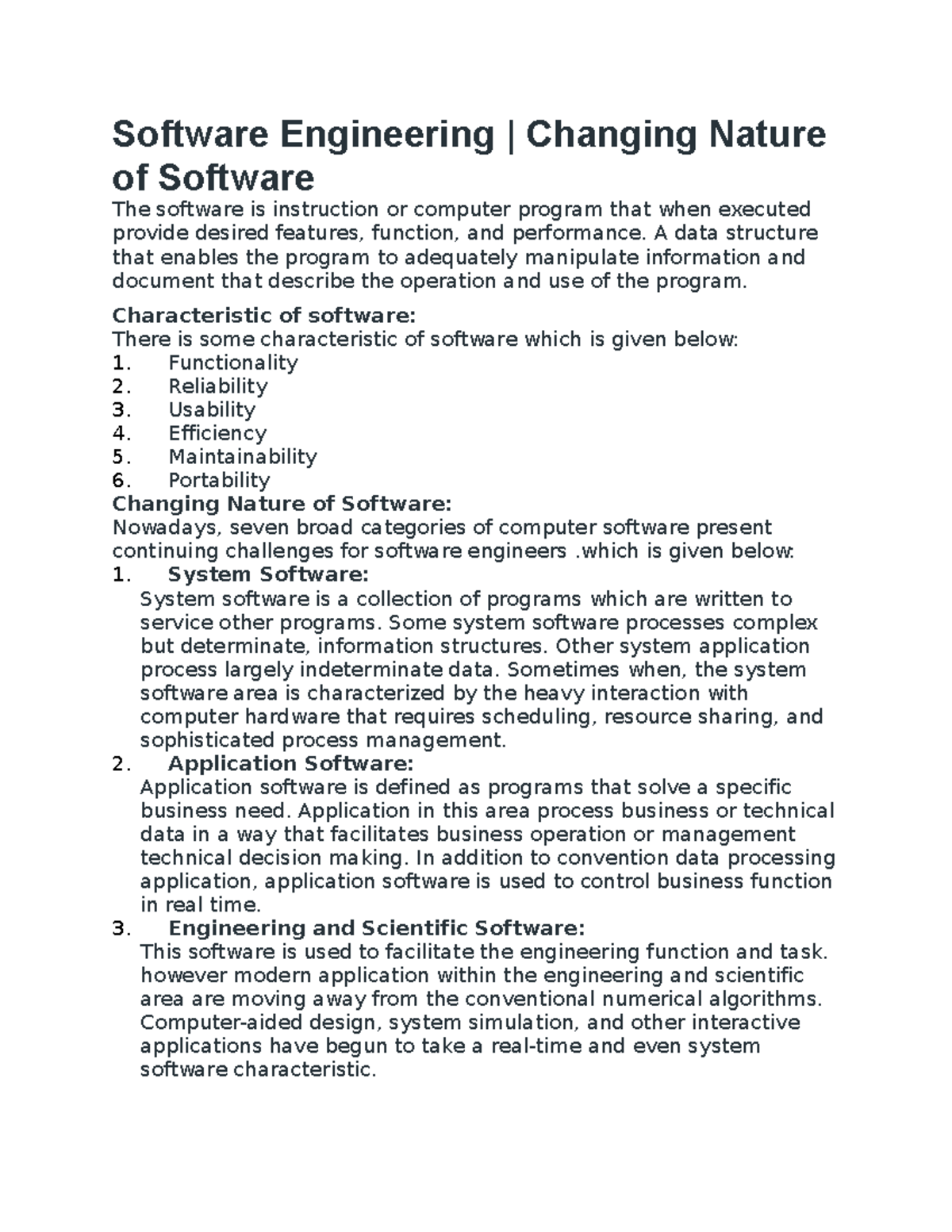 Software Engineering - good - Software Engineering | Changing Nature of ...
