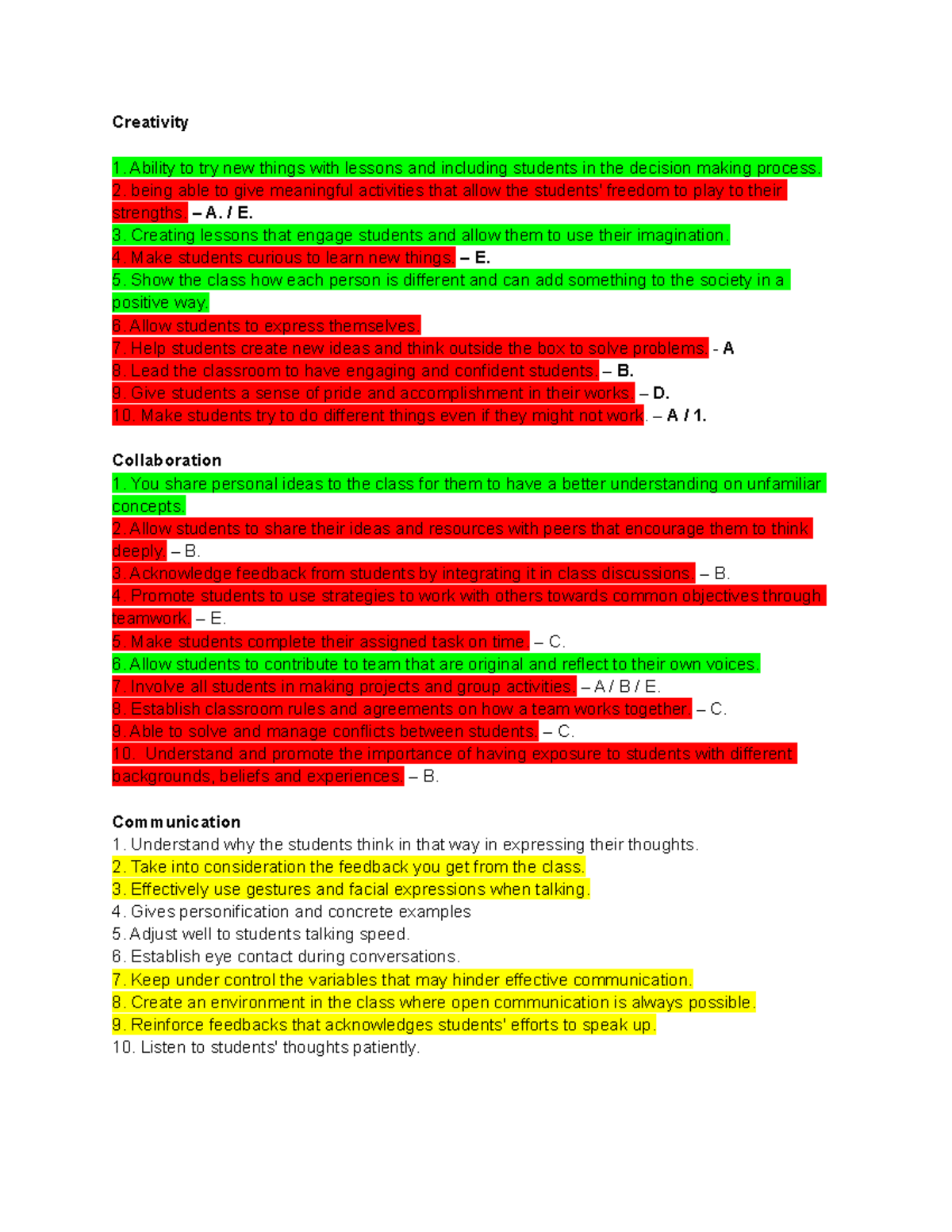 Survey-questionnaire green nature of the earth - Bachelor of Secondary ...