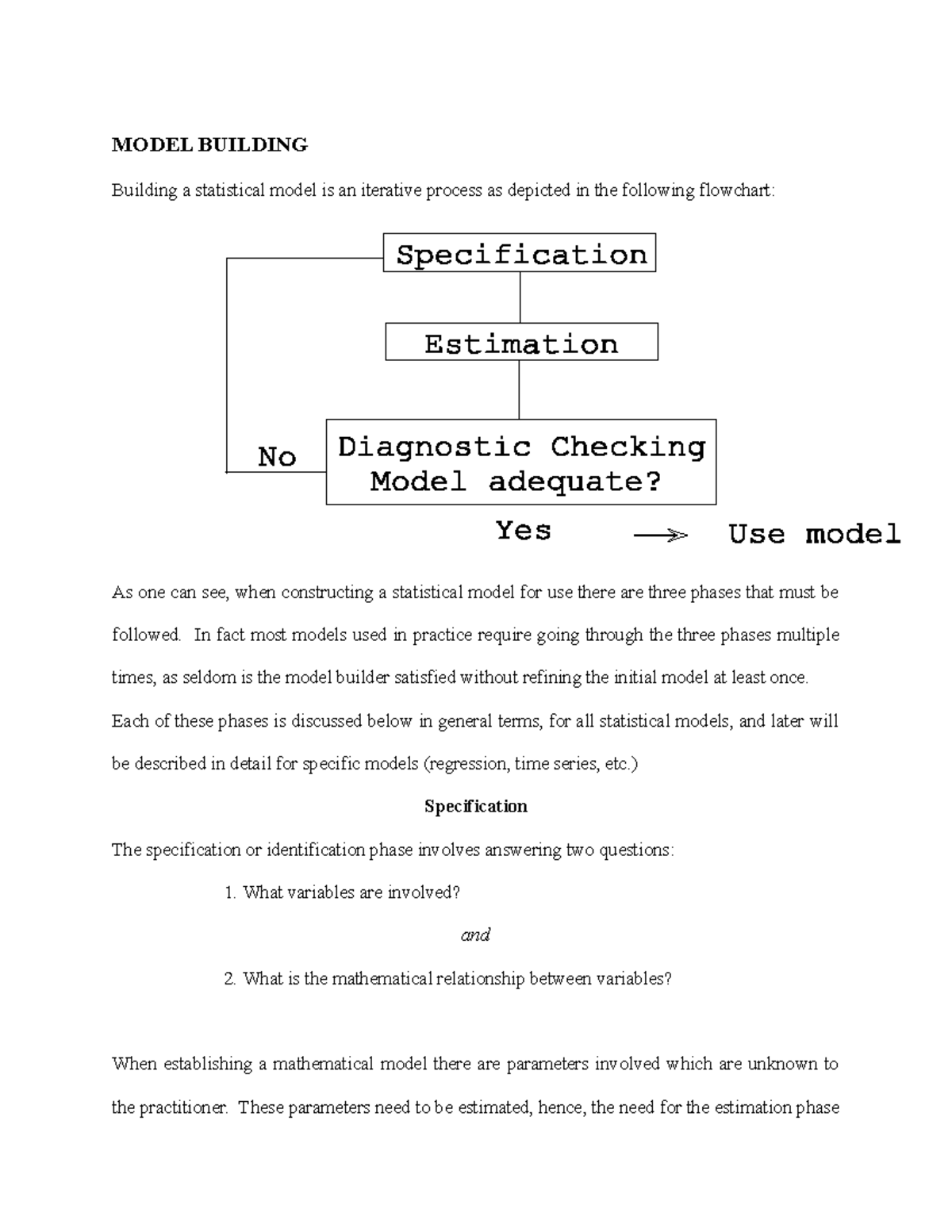 Model Building - MODEL BUILDING Building a statistical model is an ...