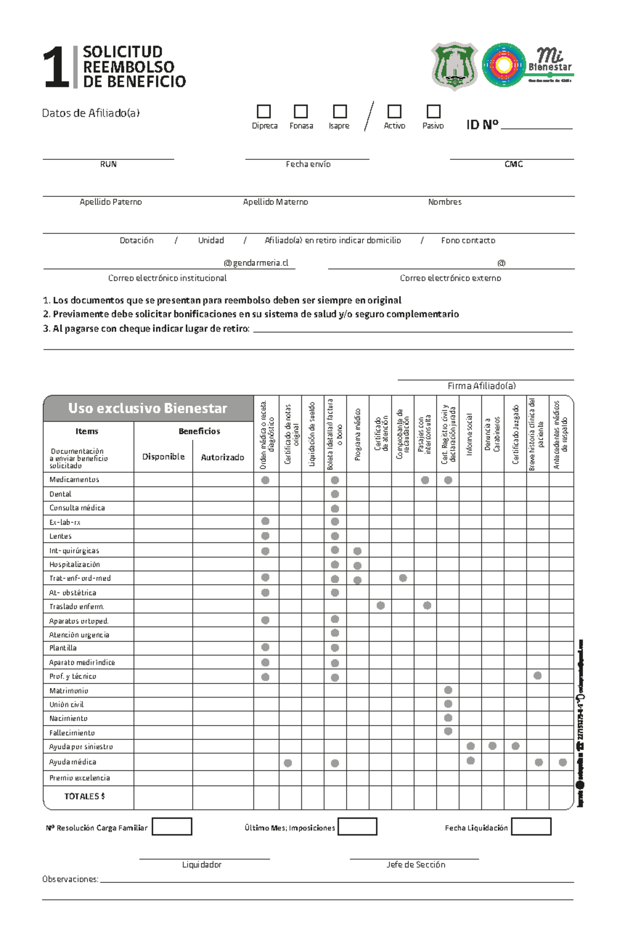 Formulario N1 2022 - ####### 1. Los documentos que se presentan para ...