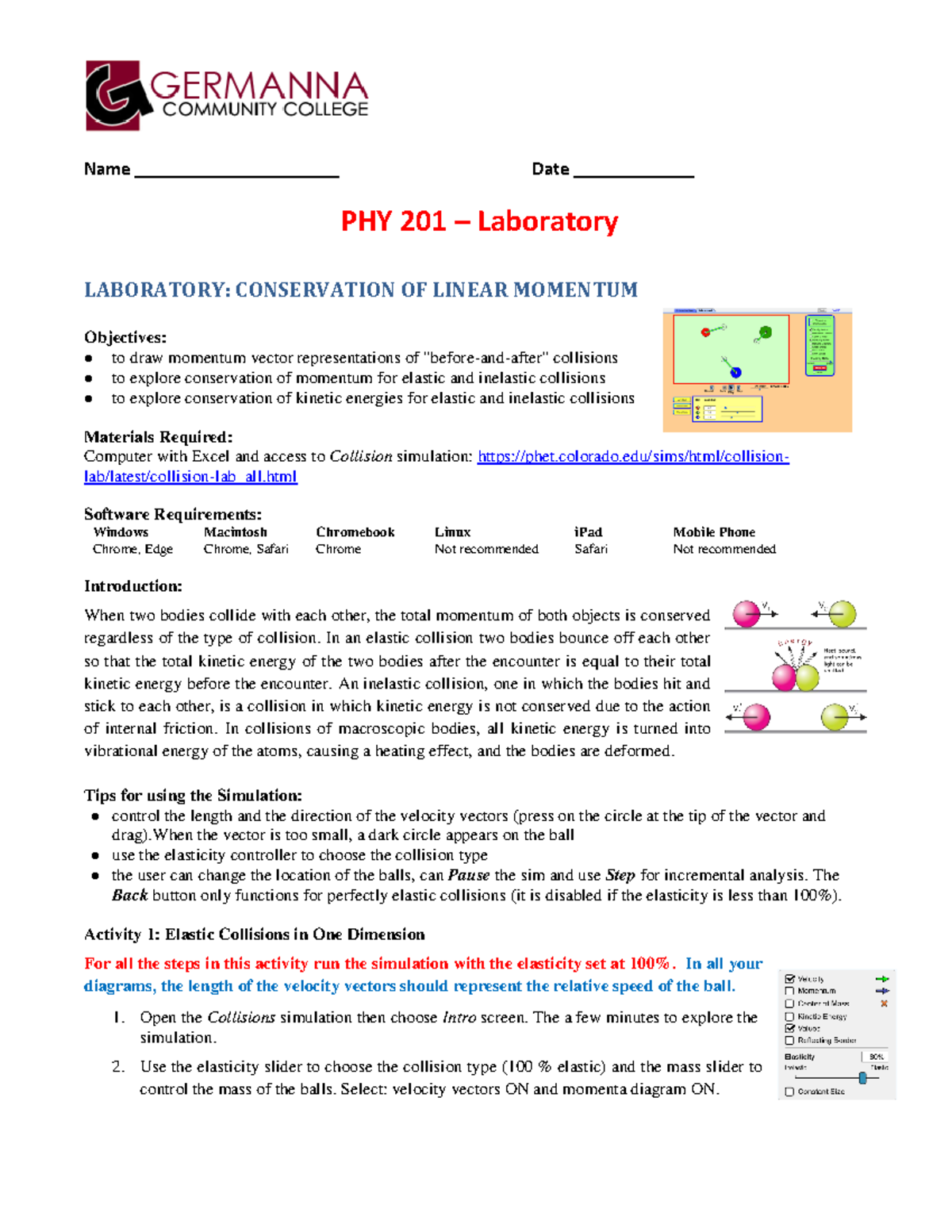 Lu6 Conservation Of Momentum Zubaidah Al Jumaili Name Date