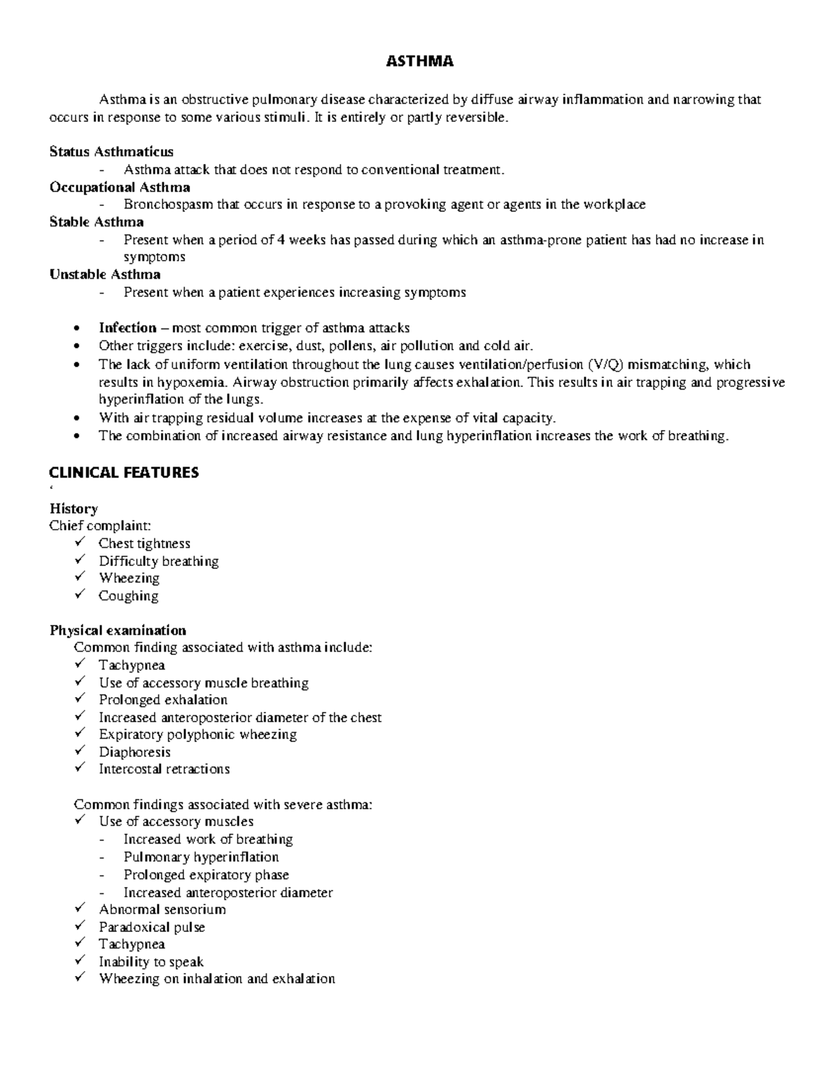 Asthma - Respiratory Disease - ASTHMA Asthma is an obstructive ...