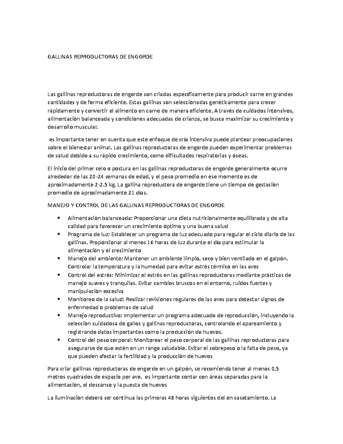 Gallinas Reproductoras DE Engorde acosta - GALLINAS REPRODUCTORAS DE ...