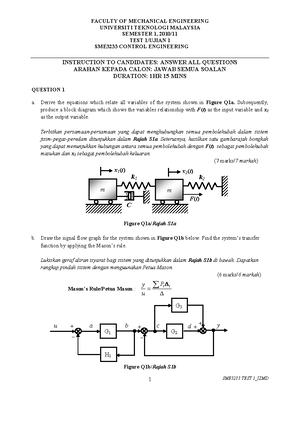[Solved] Figure Q1 represents a block diagram of a feedback control ...