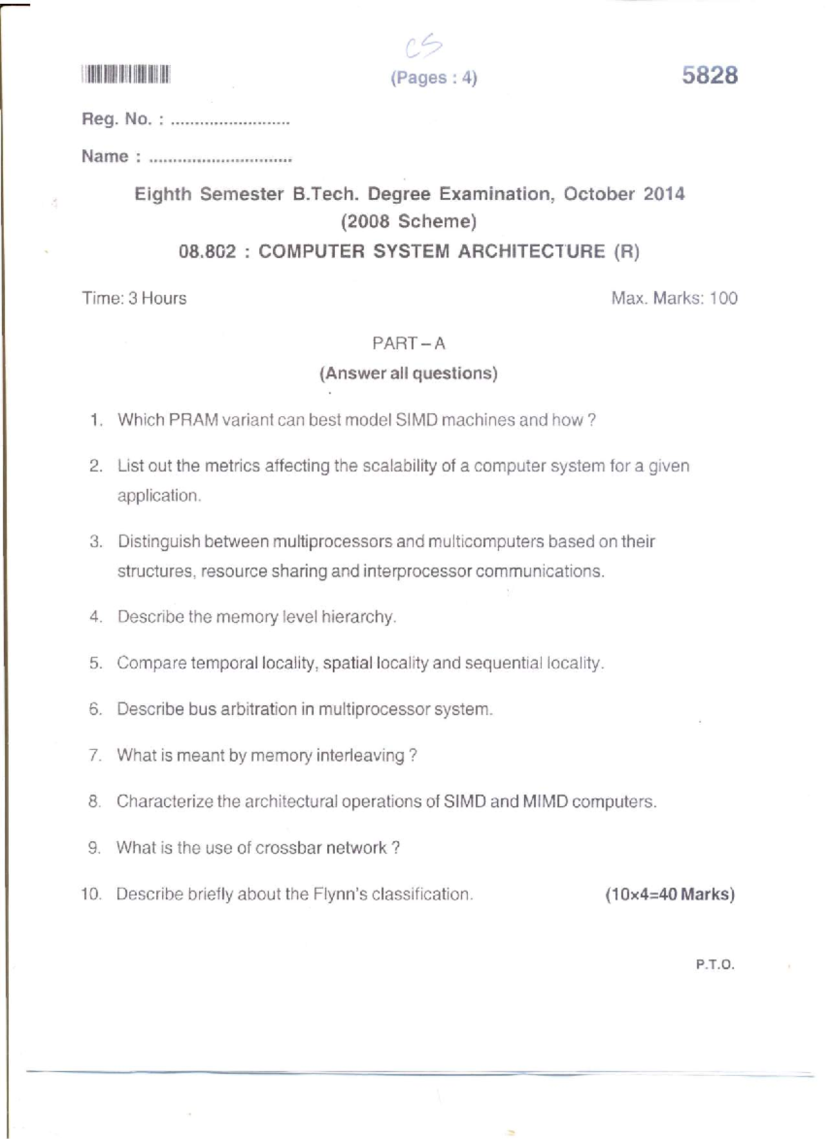 S8-5828-computer system architecture - Operating system - UoK - Studocu